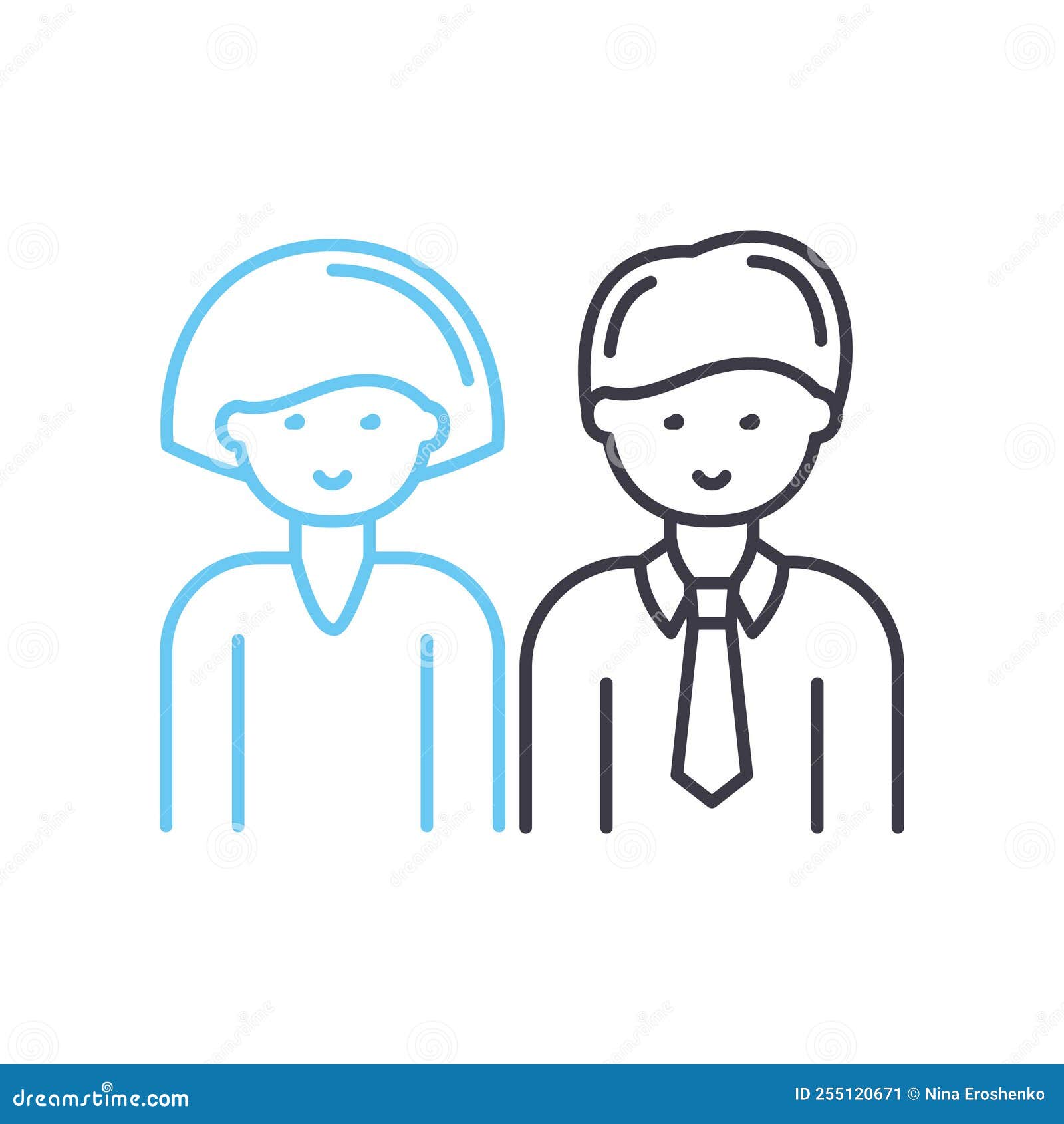 Students Line Icon, Outline Symbol, Vector Illustration, Concept Sign ...