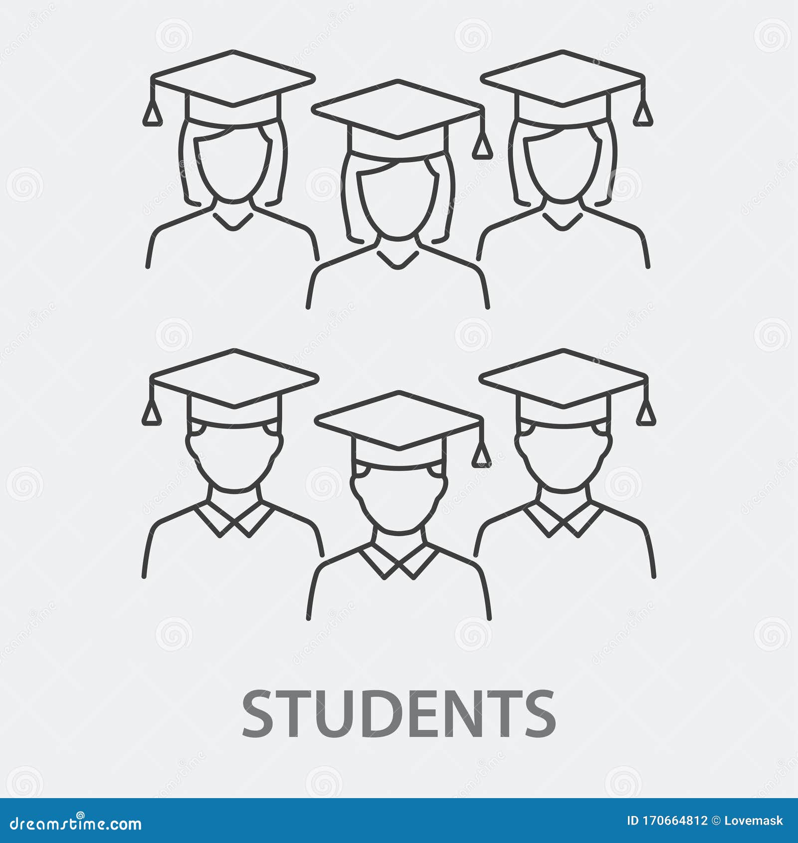 Students Line Icons Signs Set. Design Collection Of Students, Learners ...