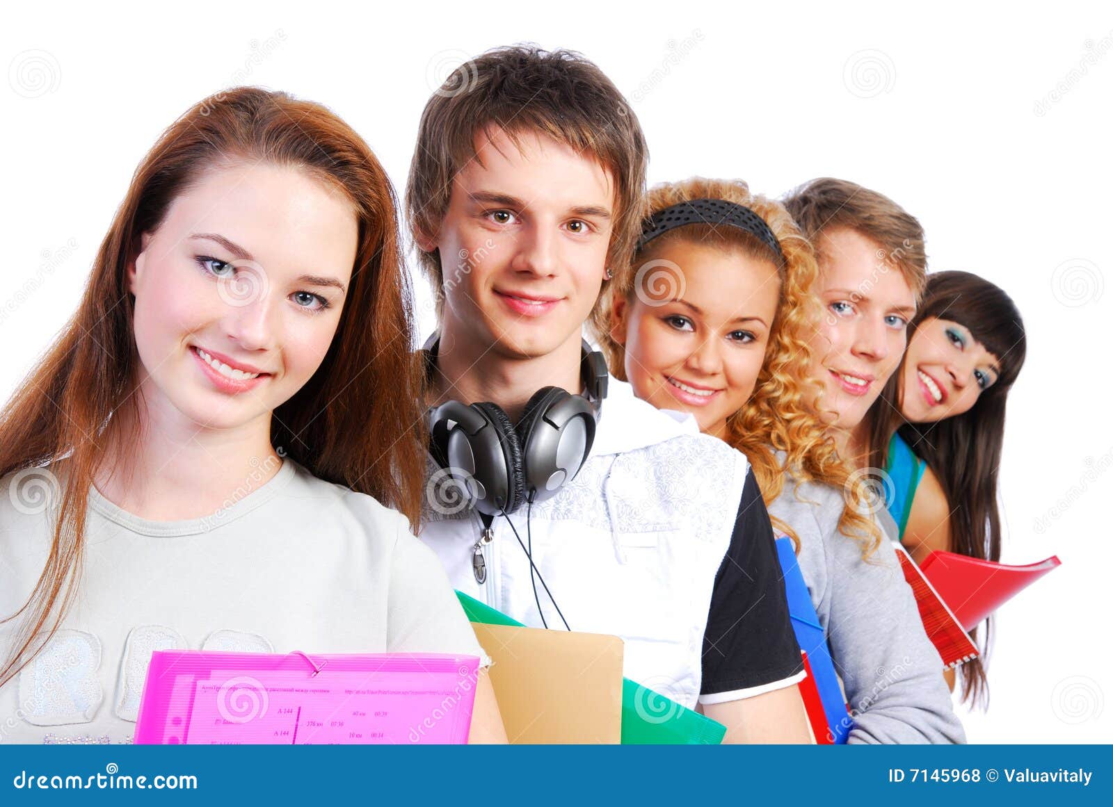 Students lined up stock photo. Image of attractive, cute - 7145968