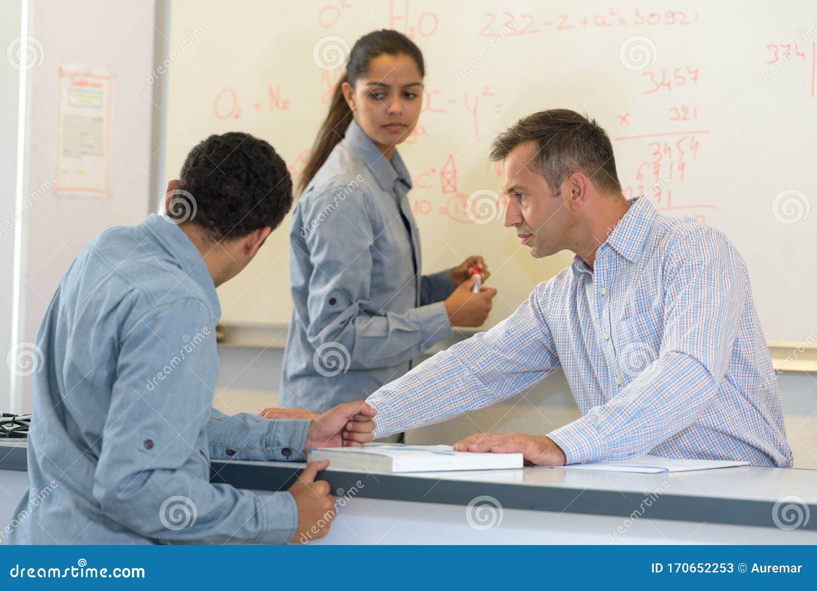 Students Listening Explanation in Math Class Stock Image - Image of ...