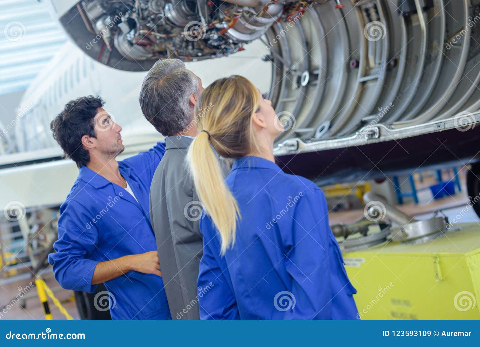 Students Looking at Aircraft Internals Stock Image - Image of engine ...
