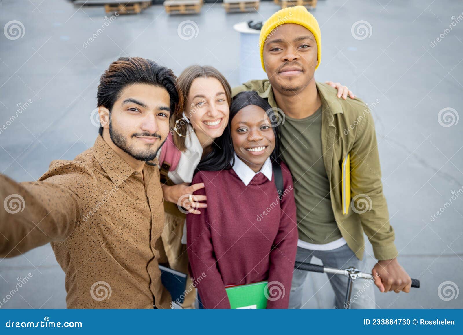 Students Looking at Camera at University Campus Stock Photo - Image of ...