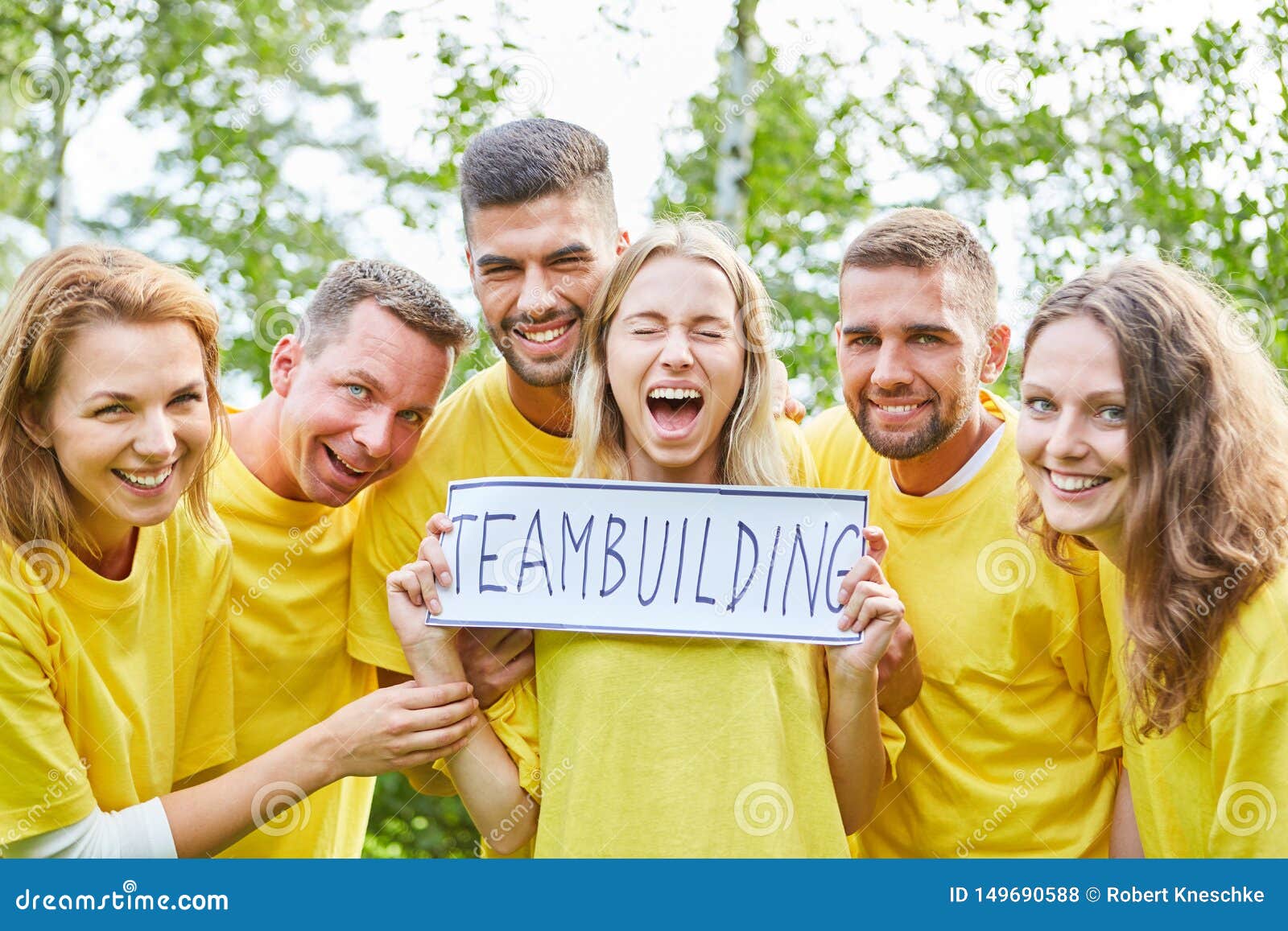 Students are Looking Forward To the Team Building Event Stock Photo ...