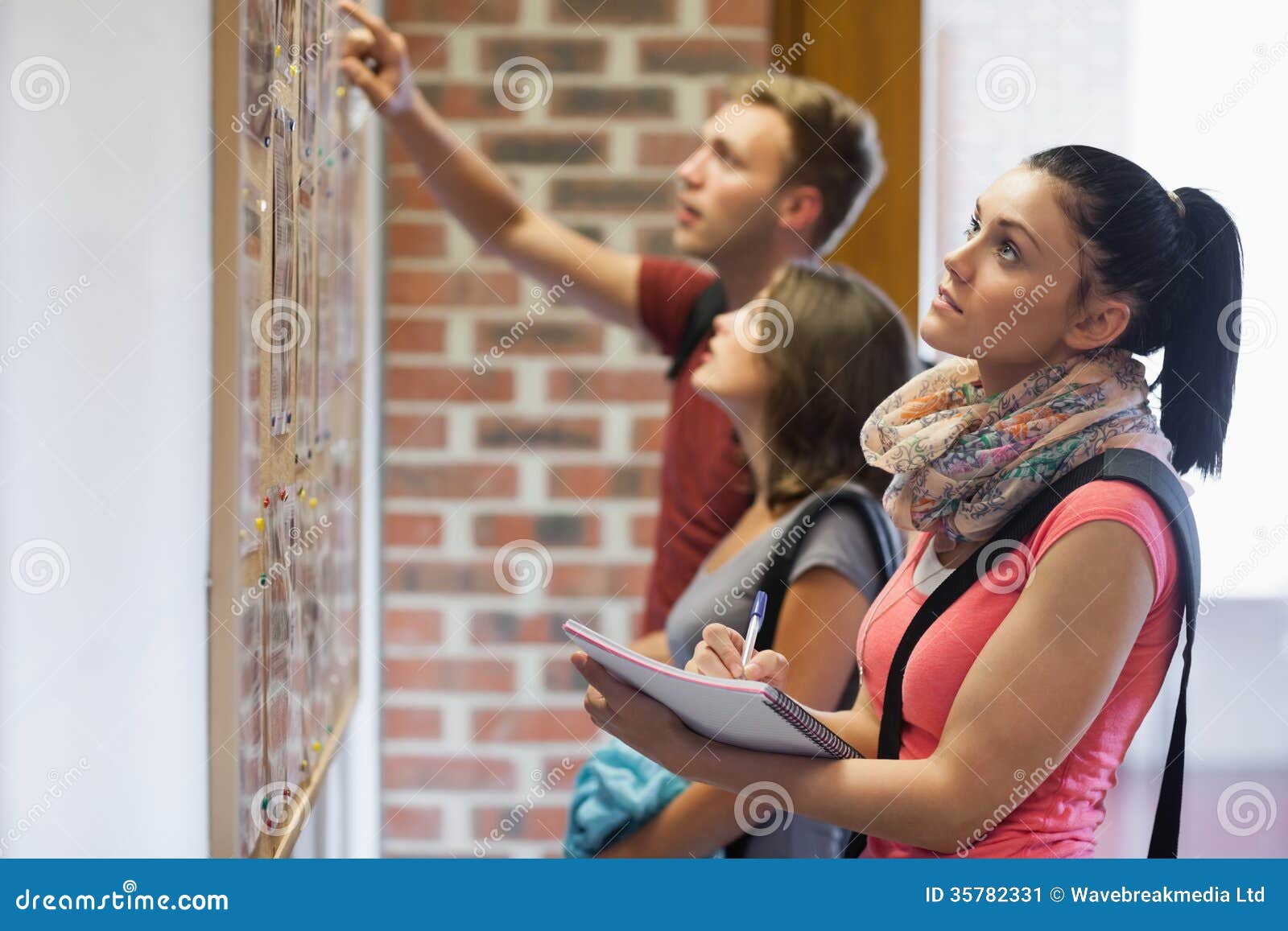 Students Looking at Notice Board Stock Image - Image of reading, notice ...