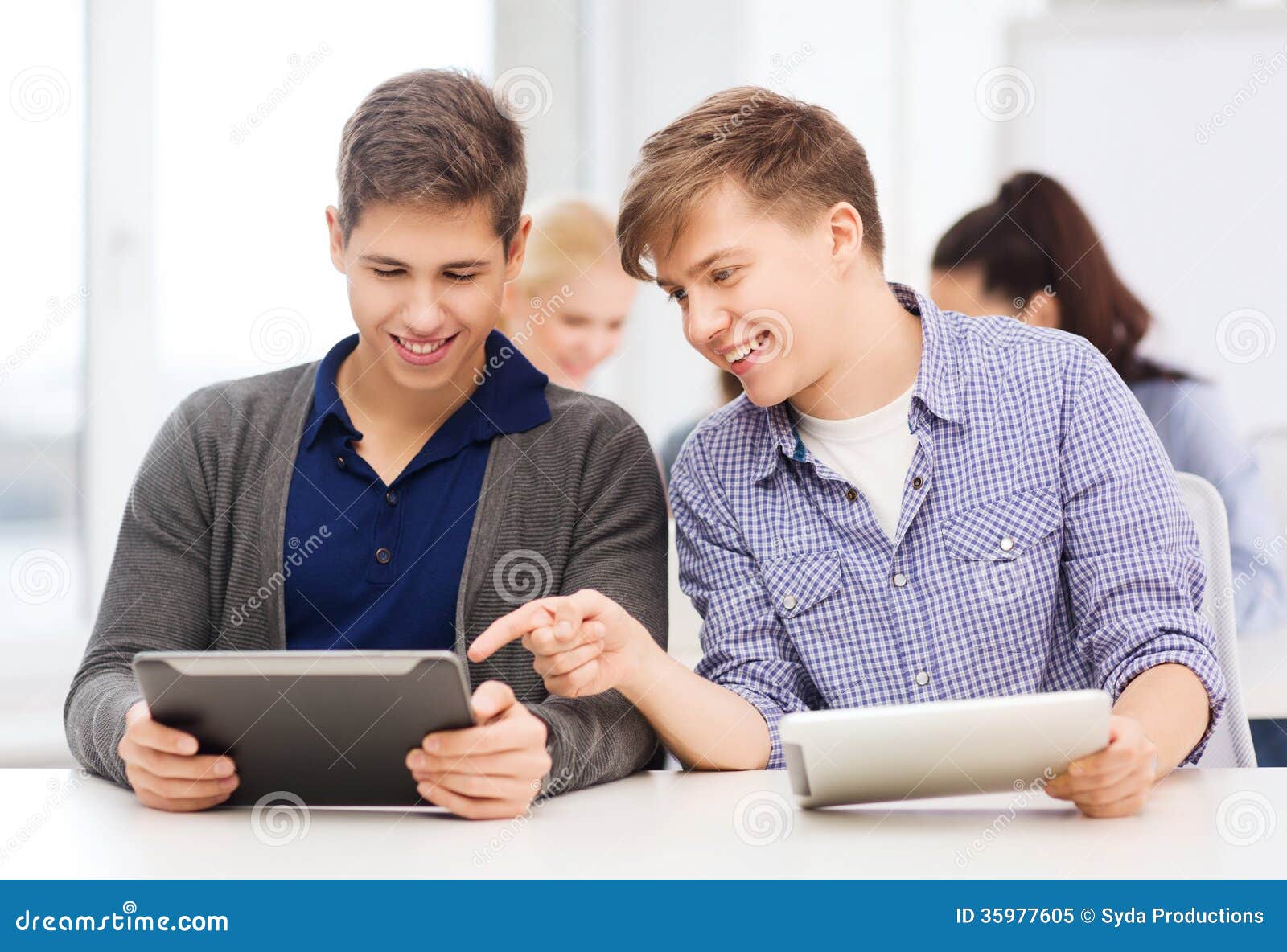 Students Looking at Tablet Pc in Lecture at School Stock Image - Image ...