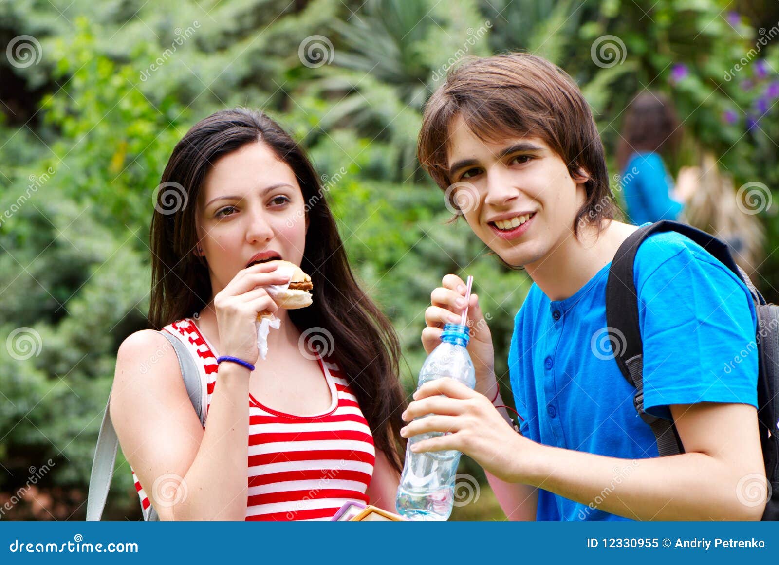 Students during a Lunch Break Stock Image - Image of beautiful, drink ...
