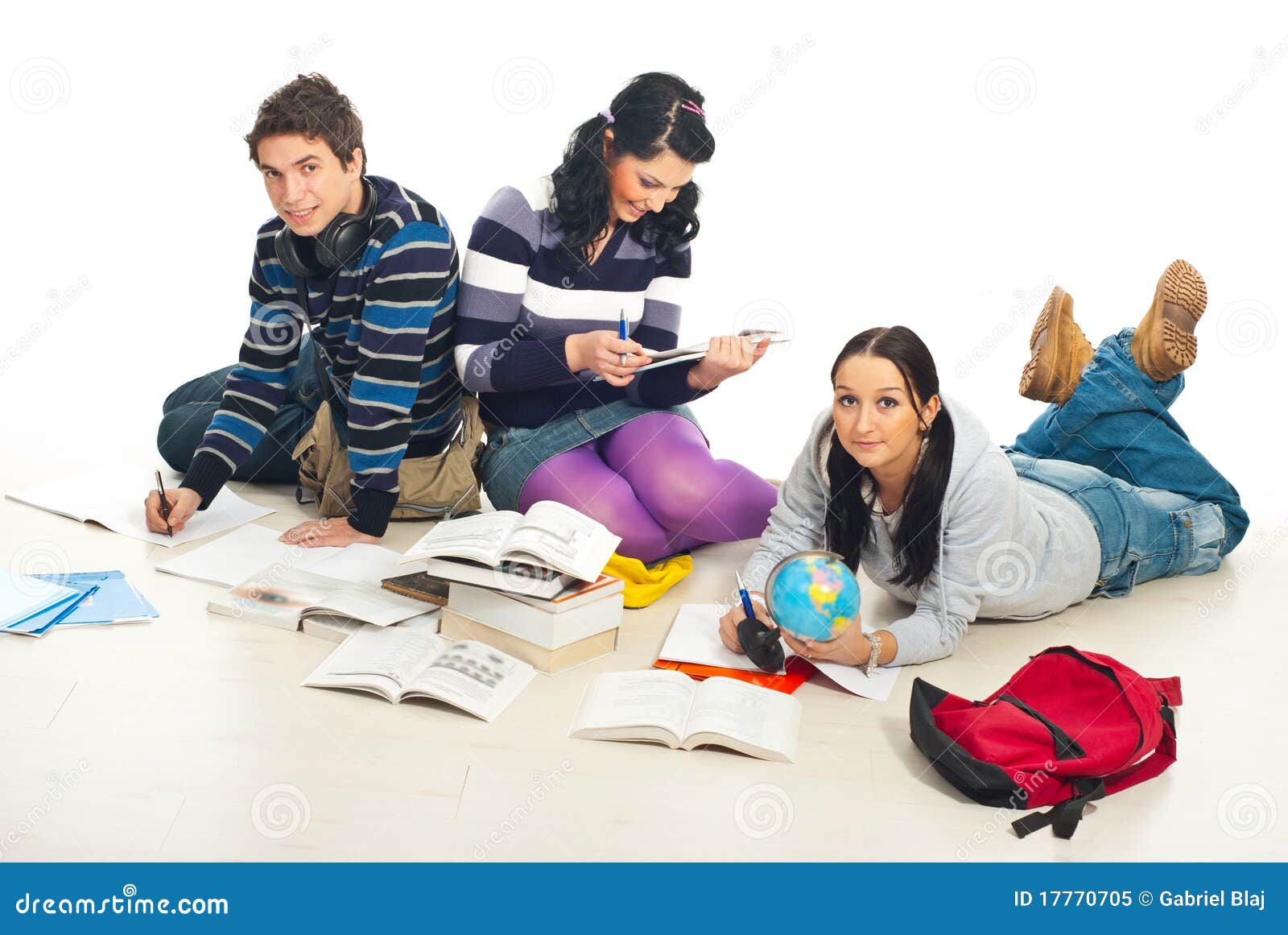 Students Make Their Homework Stock Image - Image of beauty ...