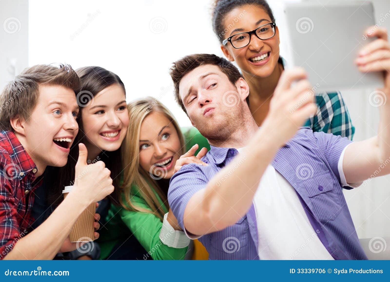 Students Making Picture with Tablet Pc at School Stock Photo - Image of ...