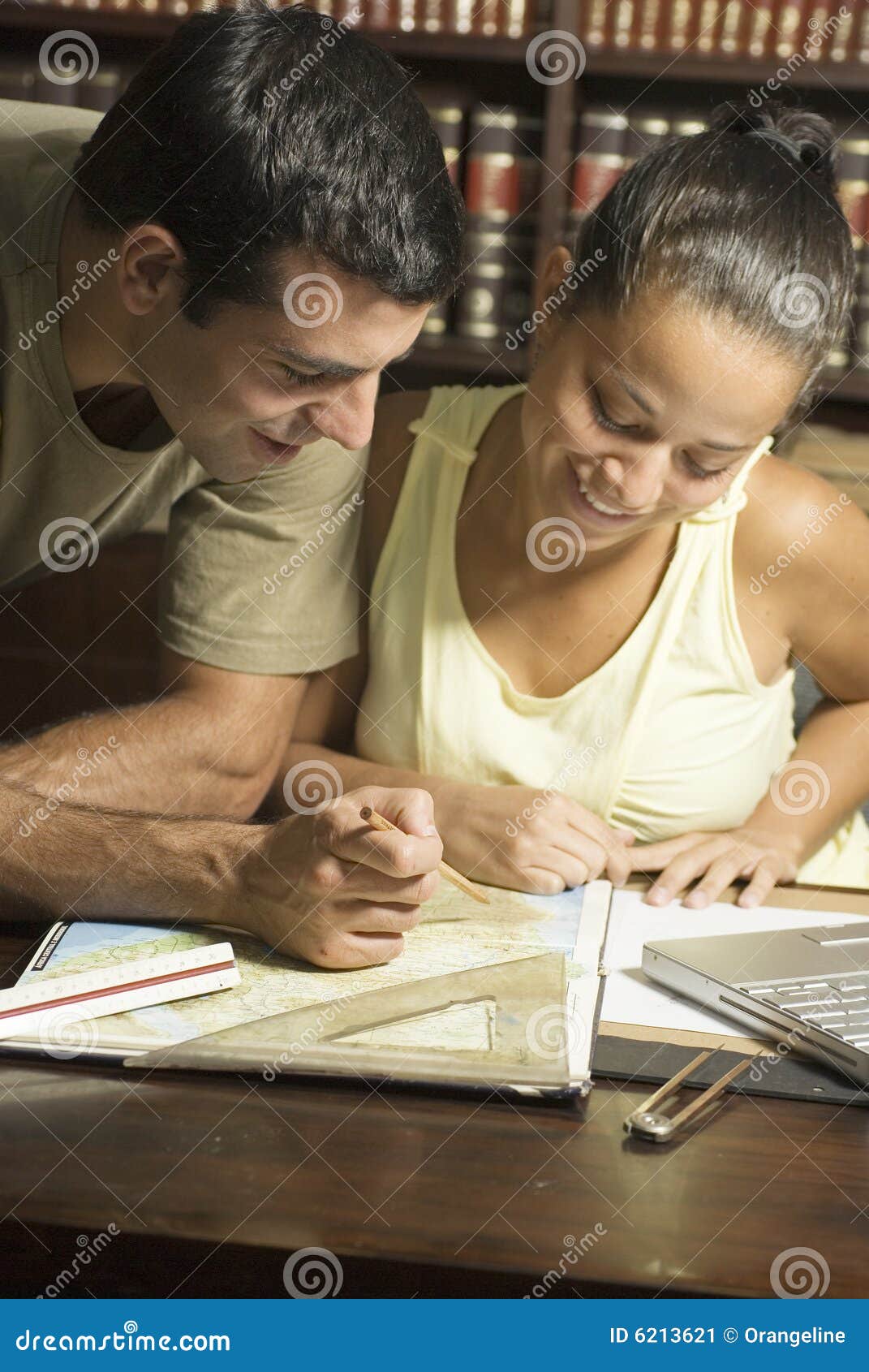 Students with Map - Vertical Stock Image - Image of work, cheerful: 6213621