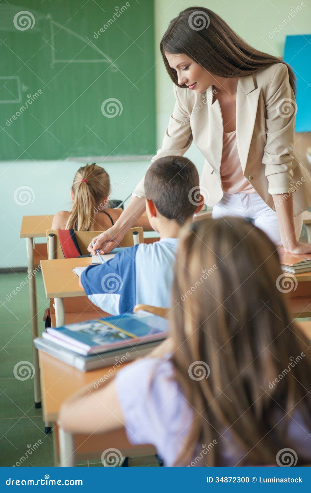 Students in a Maths Lesson stock photo. Image of white - 34872300
