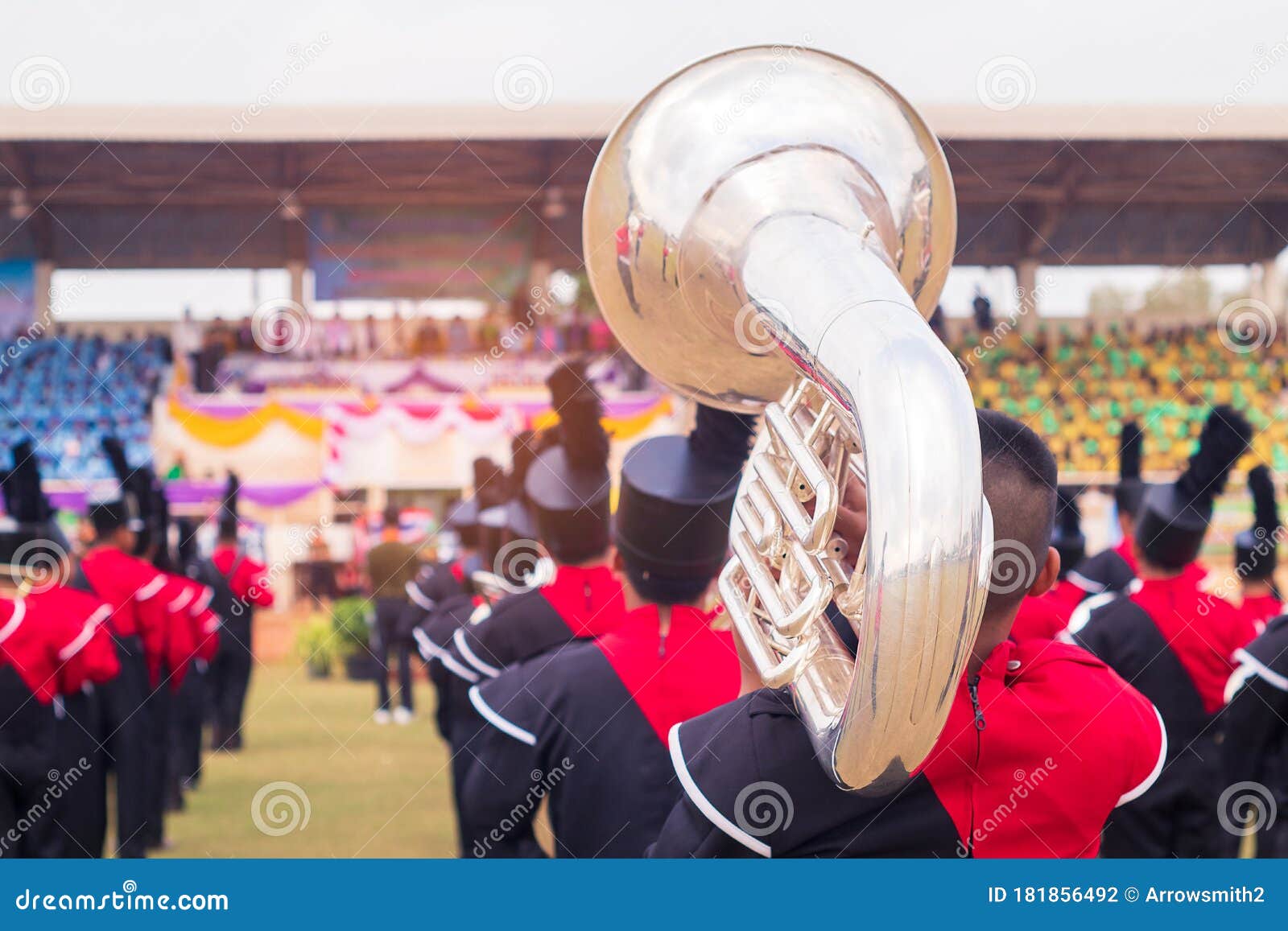 Students Military Band with Tuba Stock Photo - Image of sound, people ...