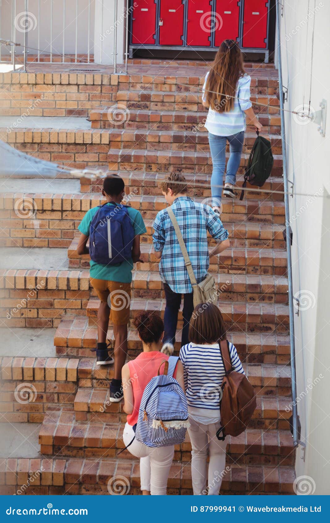 Students Moving Up Staircase Stock Image - Image of moving, development ...