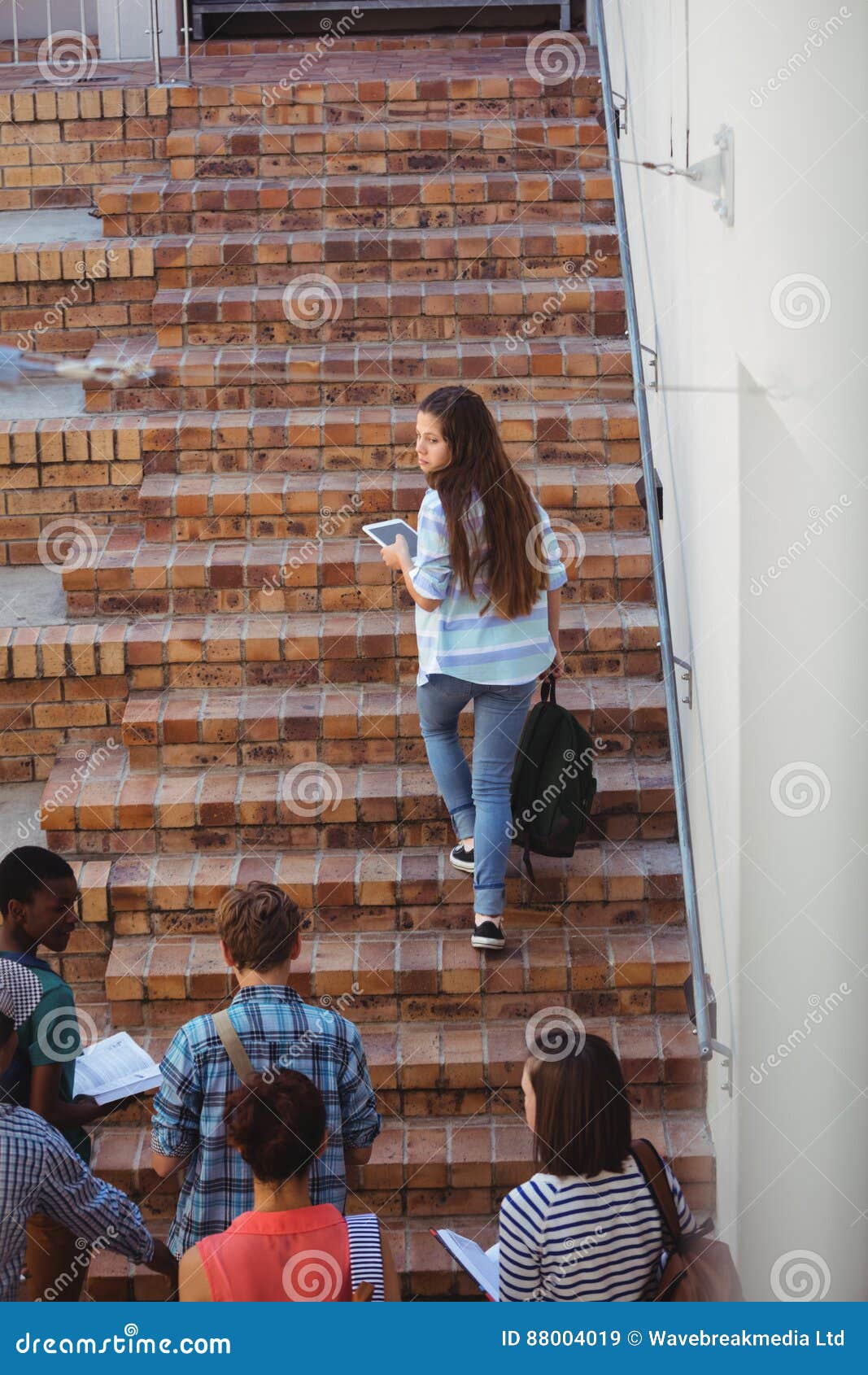 Students Moving Up Staircase Stock Image - Image of leisure, confidence ...