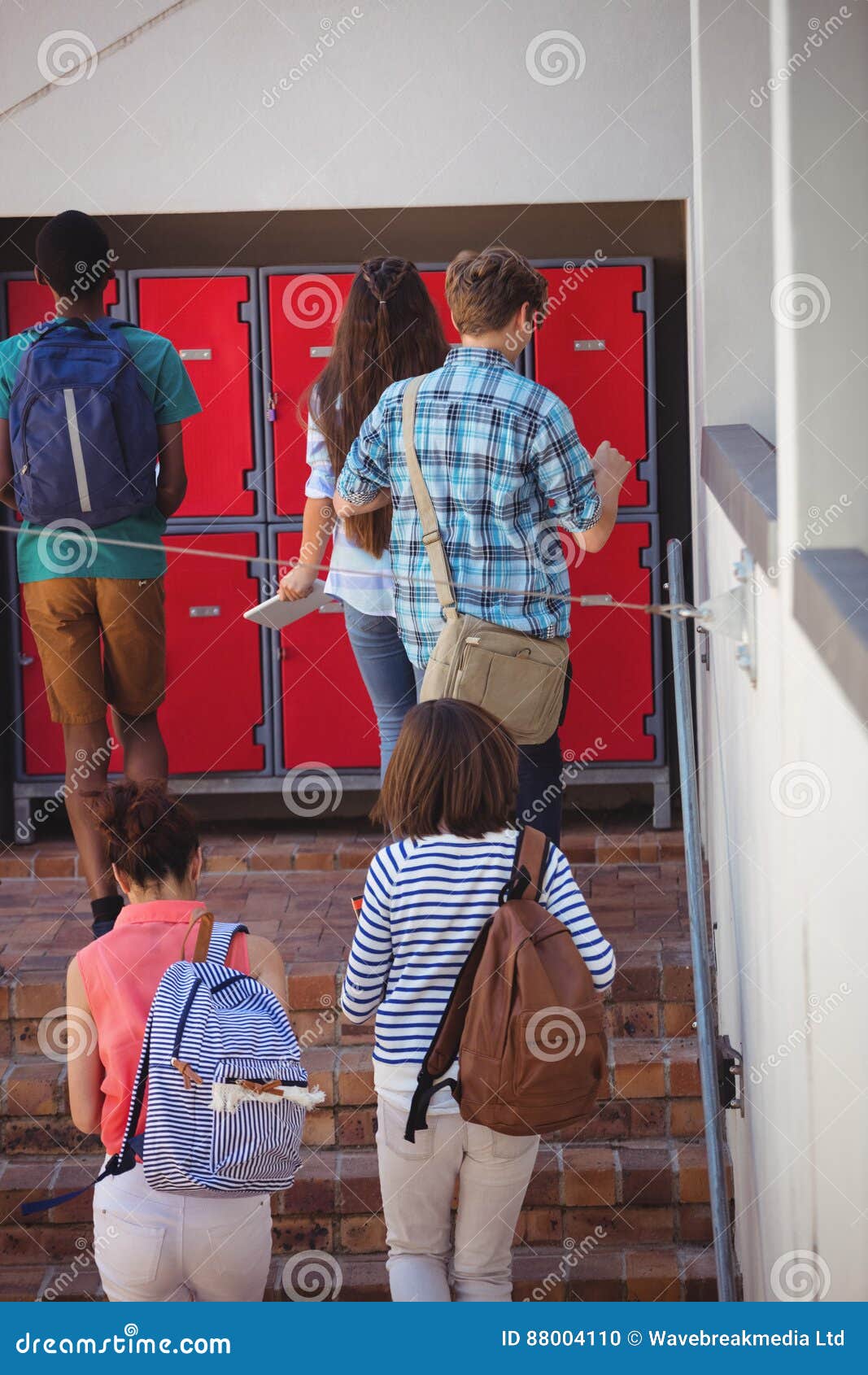 Students Moving Up Staircase Stock Photo - Image of childhood ...