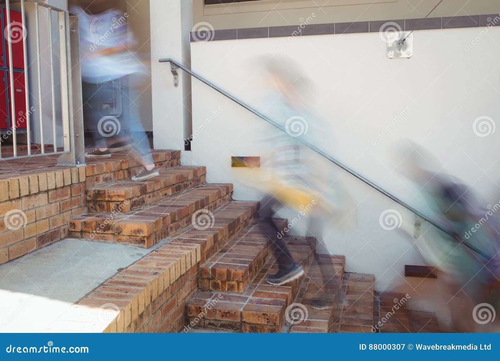 Students Moving Up Staircase at School Stock Image - Image of ...