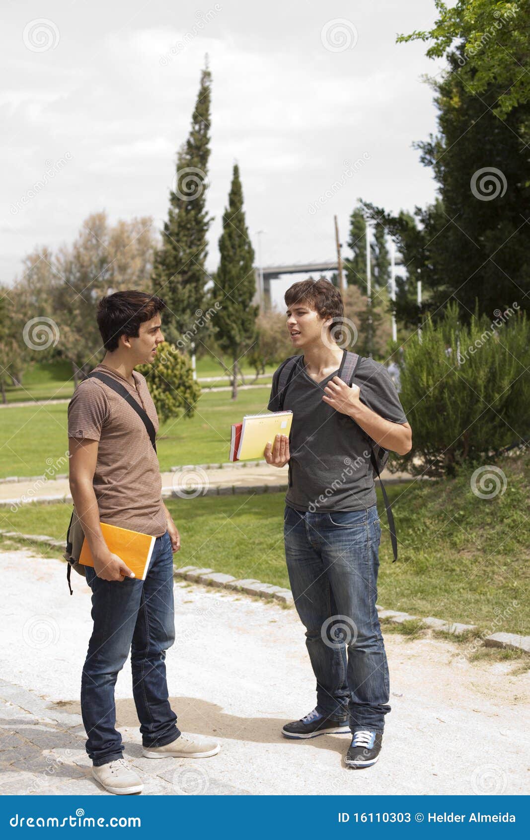 Students outdoor stock image. Image of backpack, outdoors - 16110303
