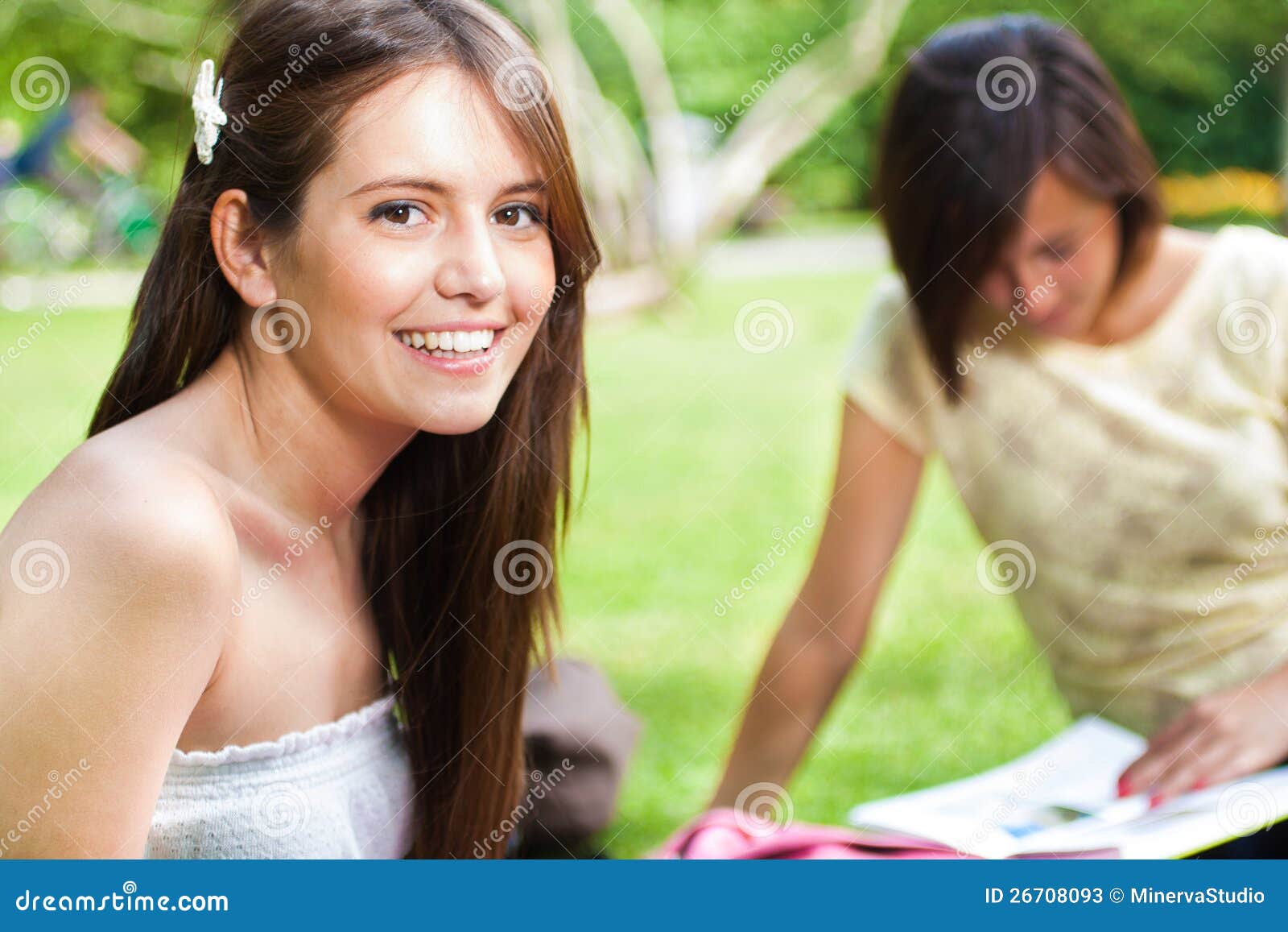 Students outdoor stock image. Image of college, girl - 26708093