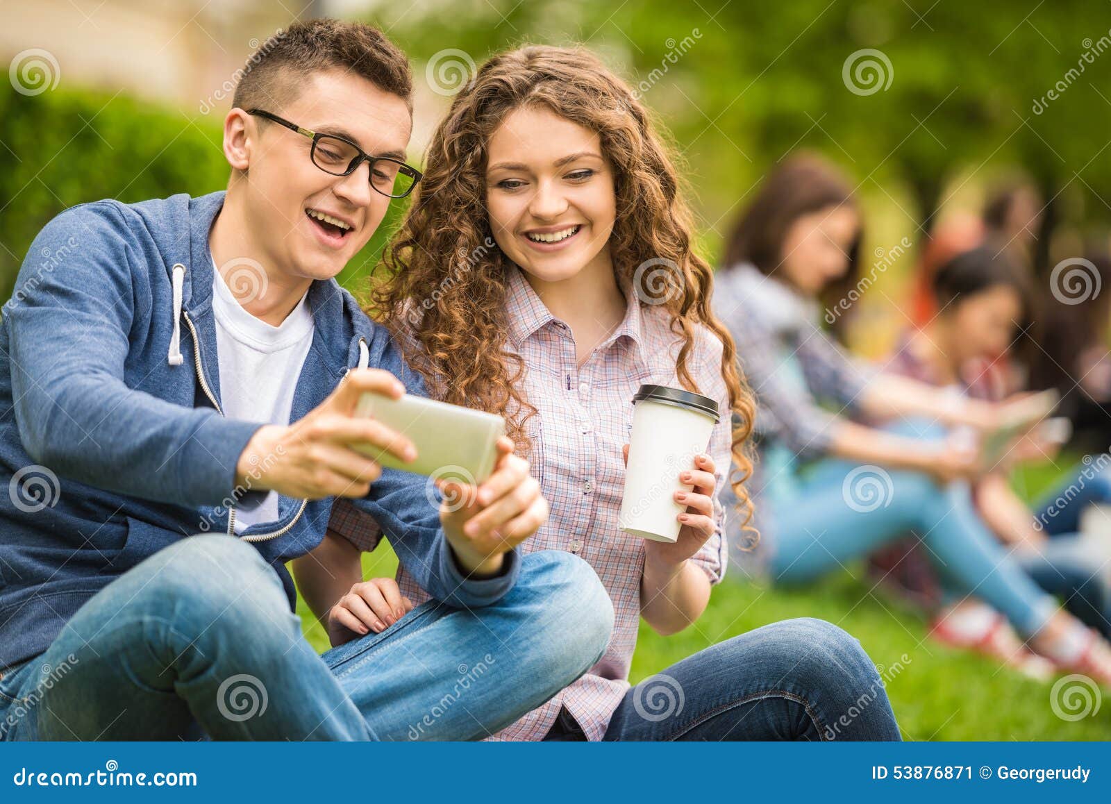 Students outdoors stock image. Image of campus, caucasian - 53876871