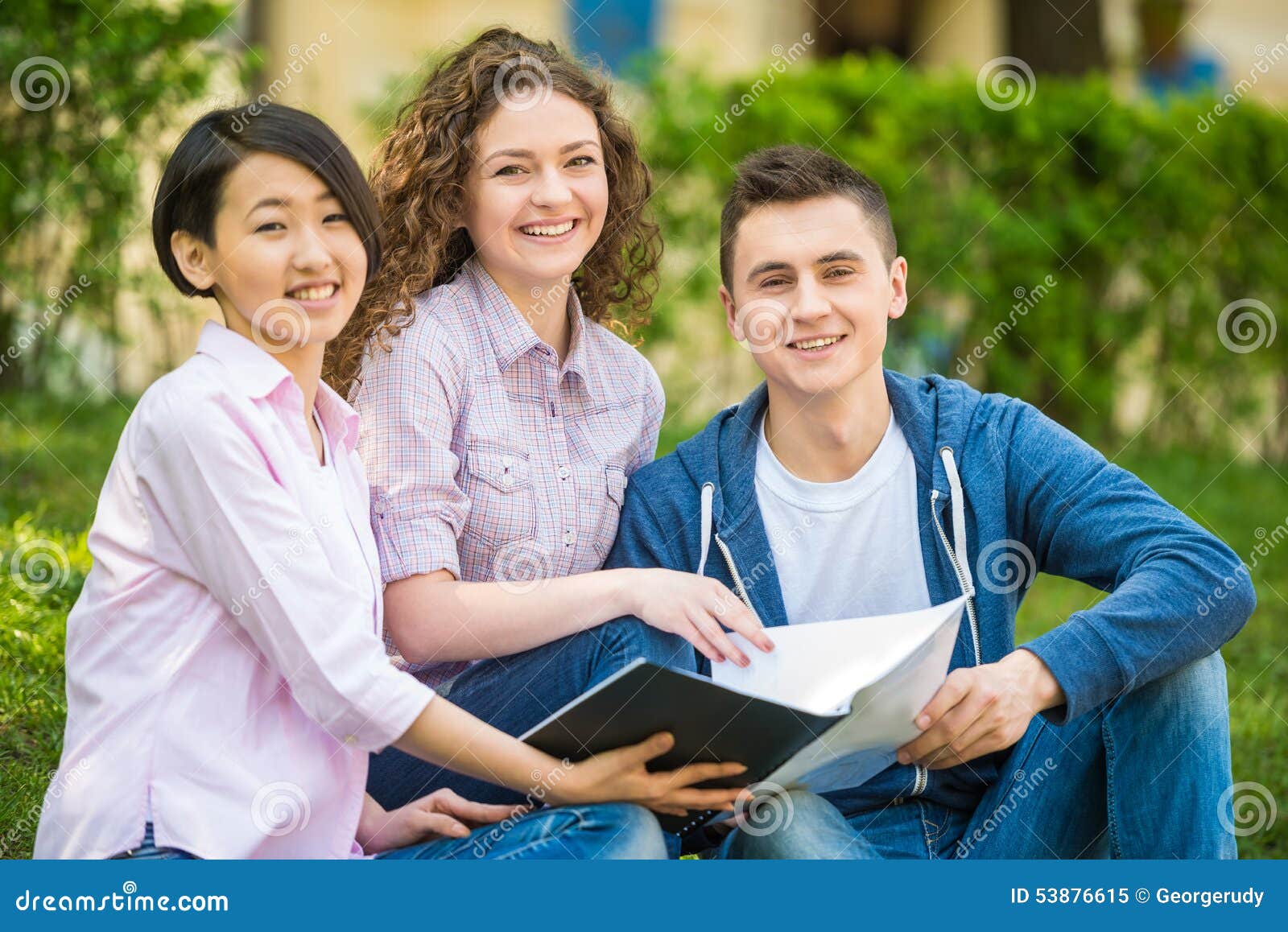 Students outdoors stock image. Image of student, smiling - 53876615