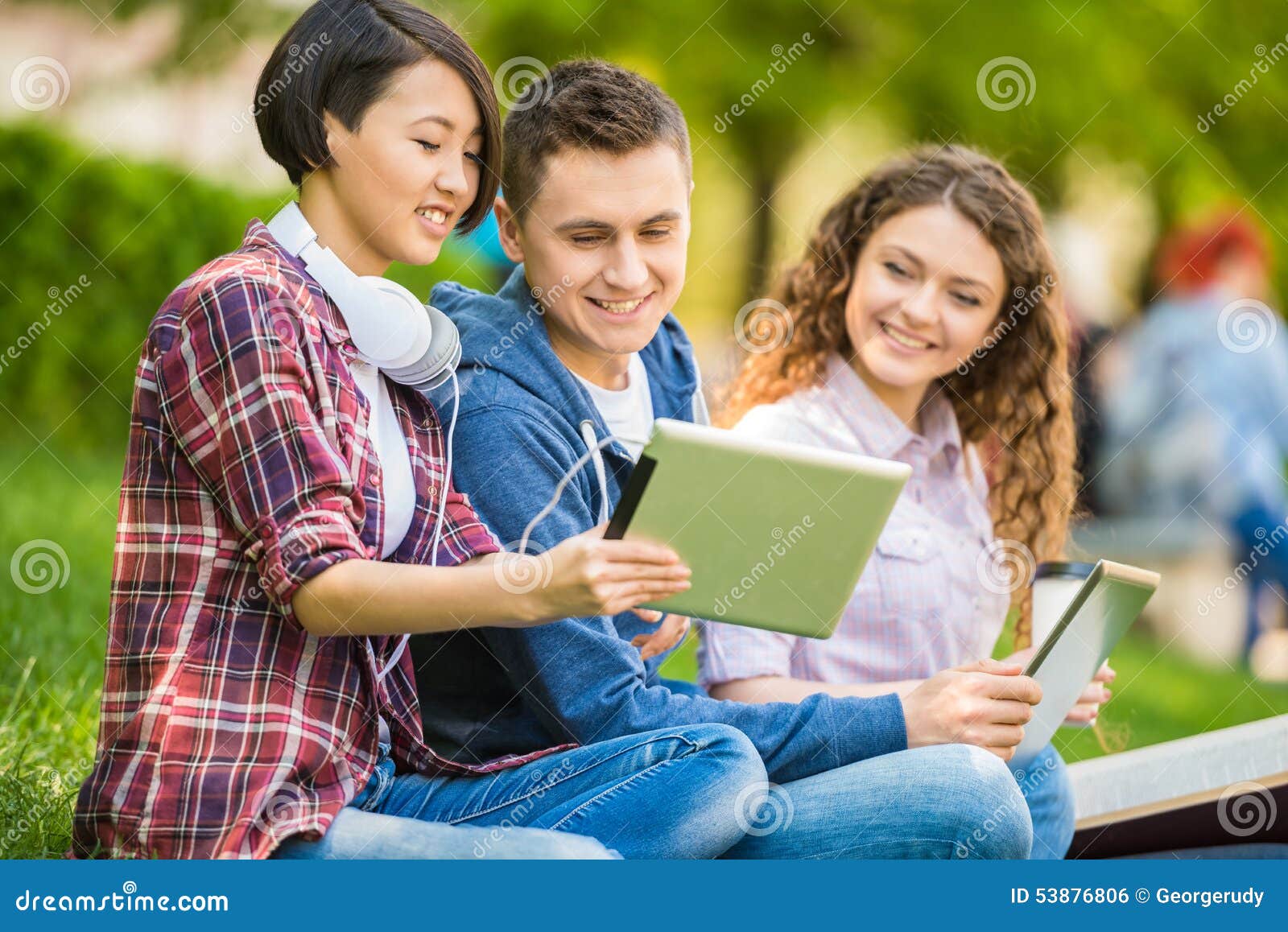 Students outdoors stock photo. Image of school, outside - 53876806
