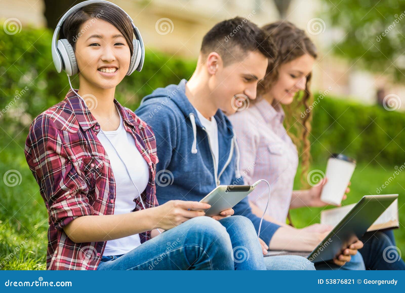 Students outdoors stock image. Image of learning, student - 53876821