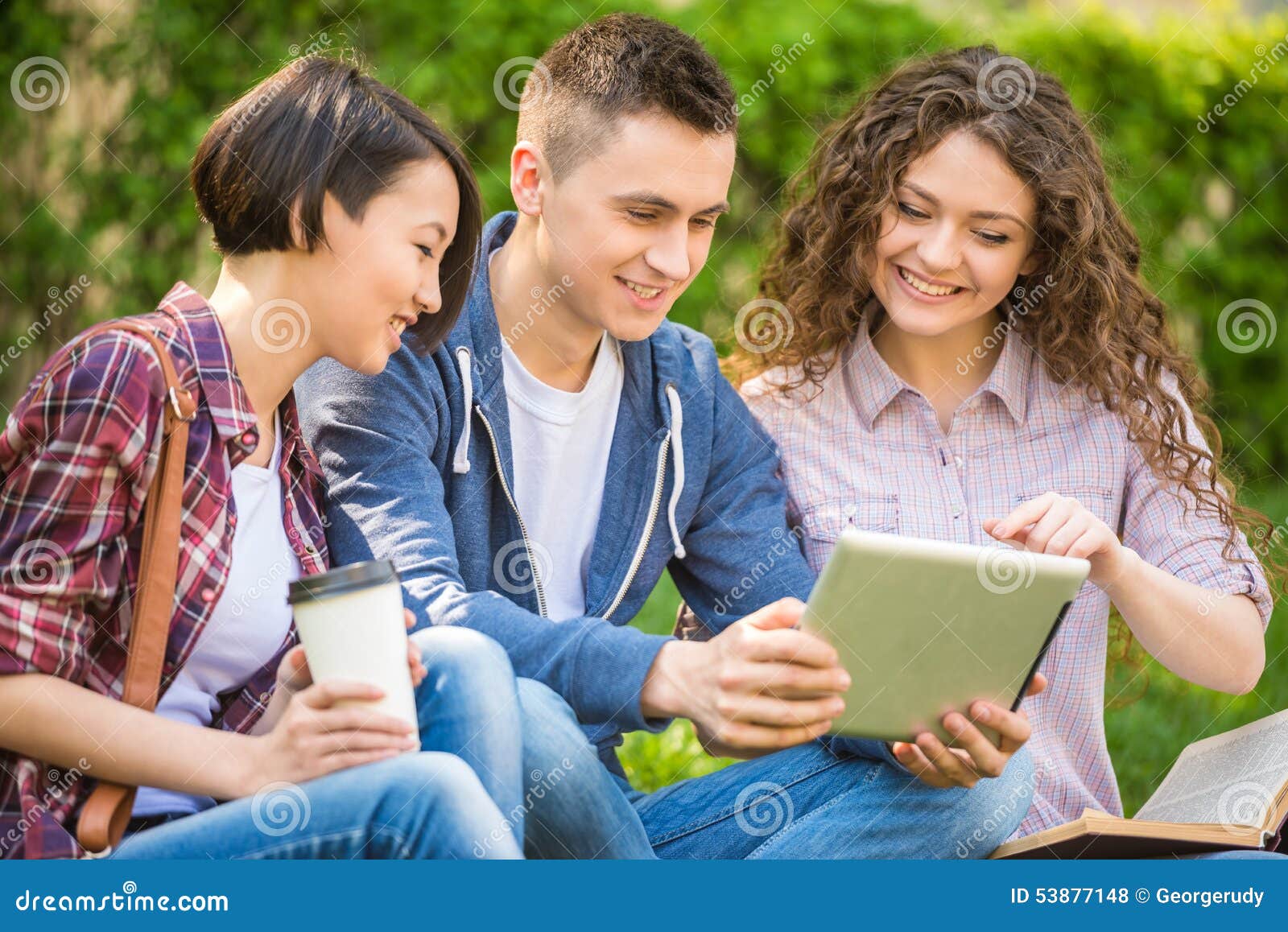 Students outdoors stock photo. Image of social, modern - 53877148