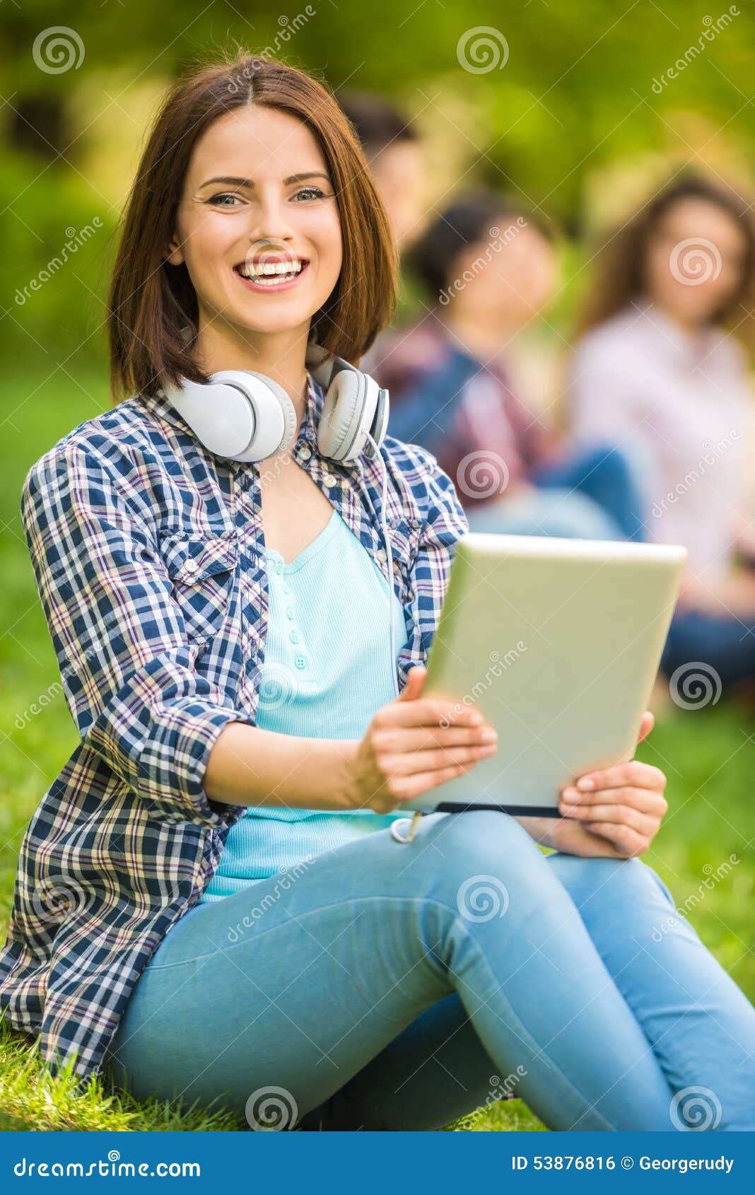 Students outdoors stock photo. Image of portrait, casual - 53876816