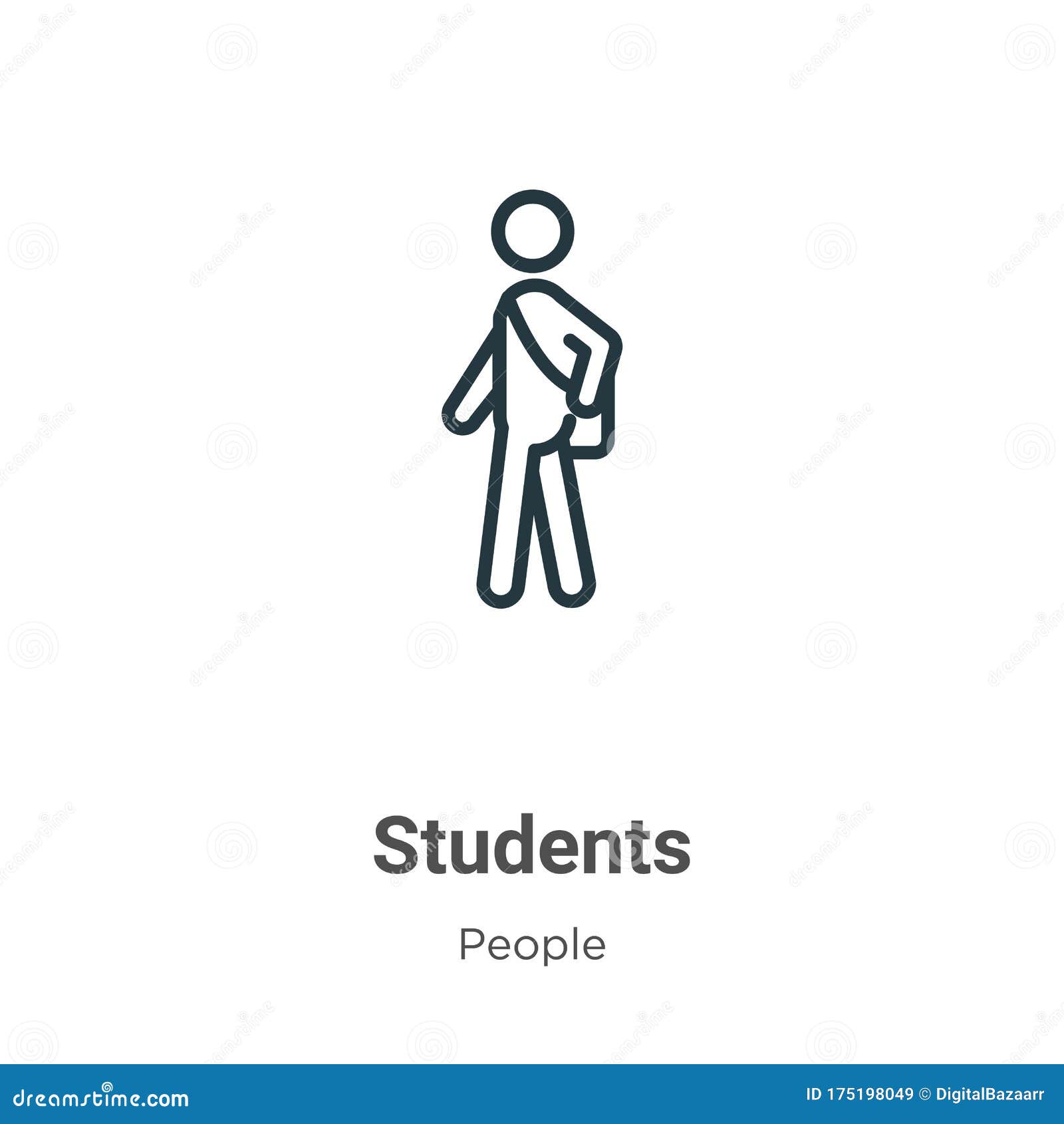 Students Outline Vector Icon. Thin Line Black Students Icon, Flat ...