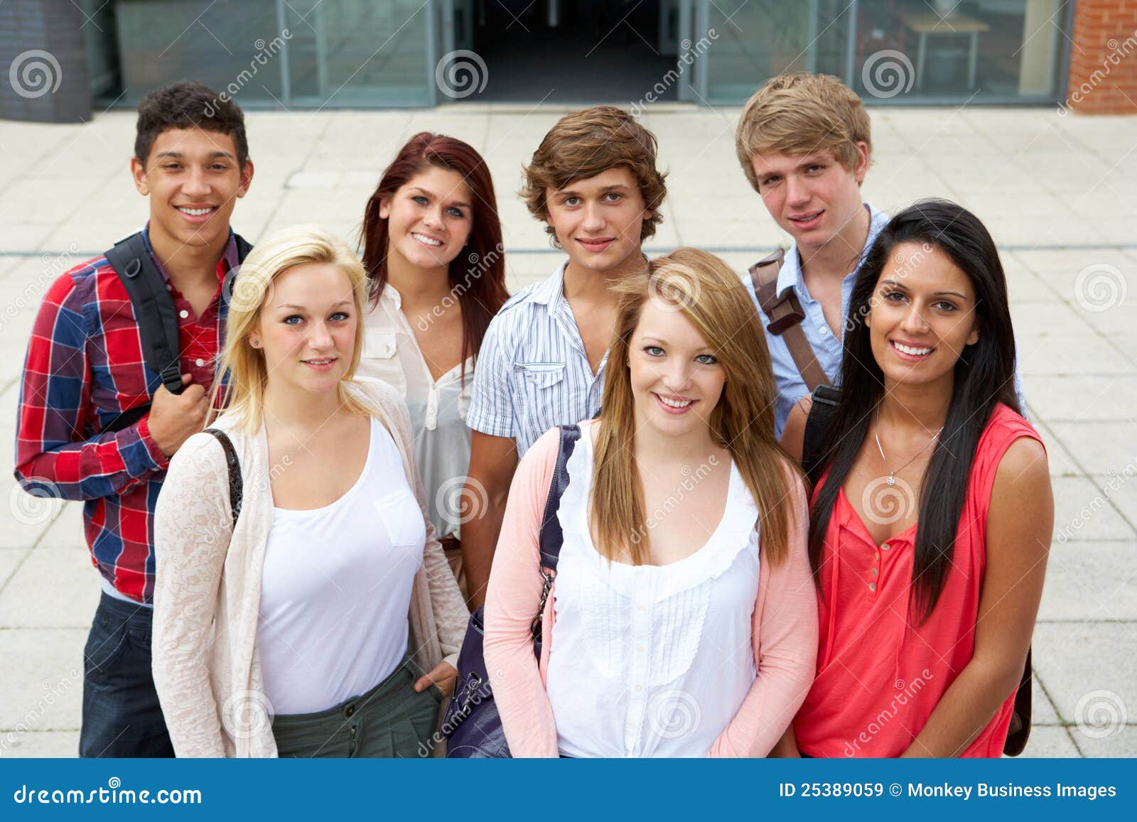 Students outside college stock image. Image of male, people - 25389059