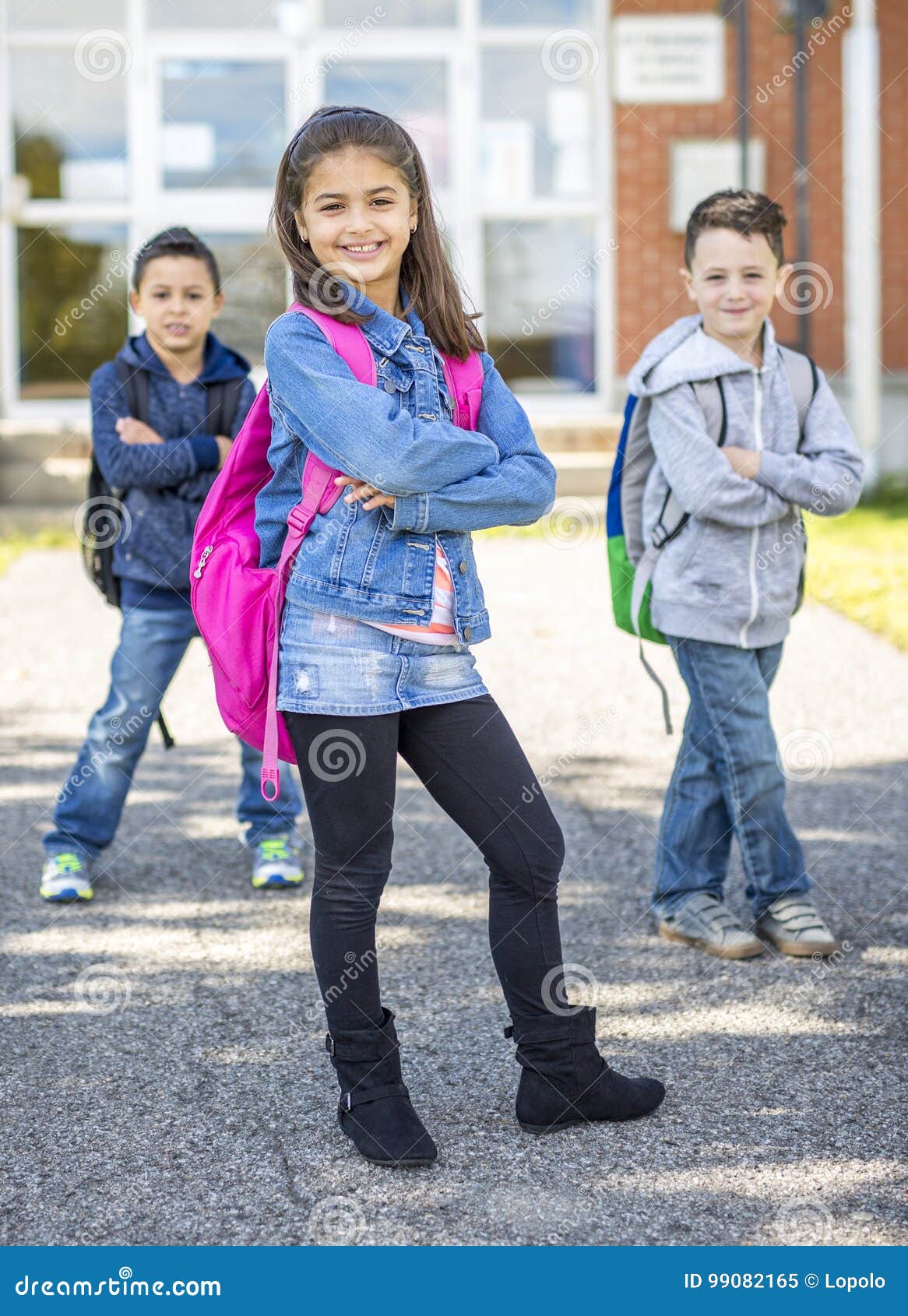 Students Outside School Standing Together Stock Image - Image of latino ...