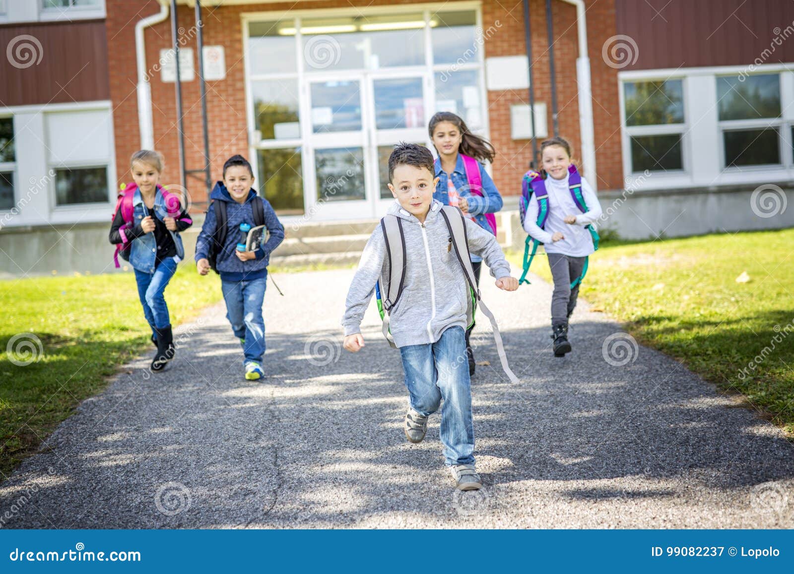 Students Outside School Standing Together Stock Image - Image of ...