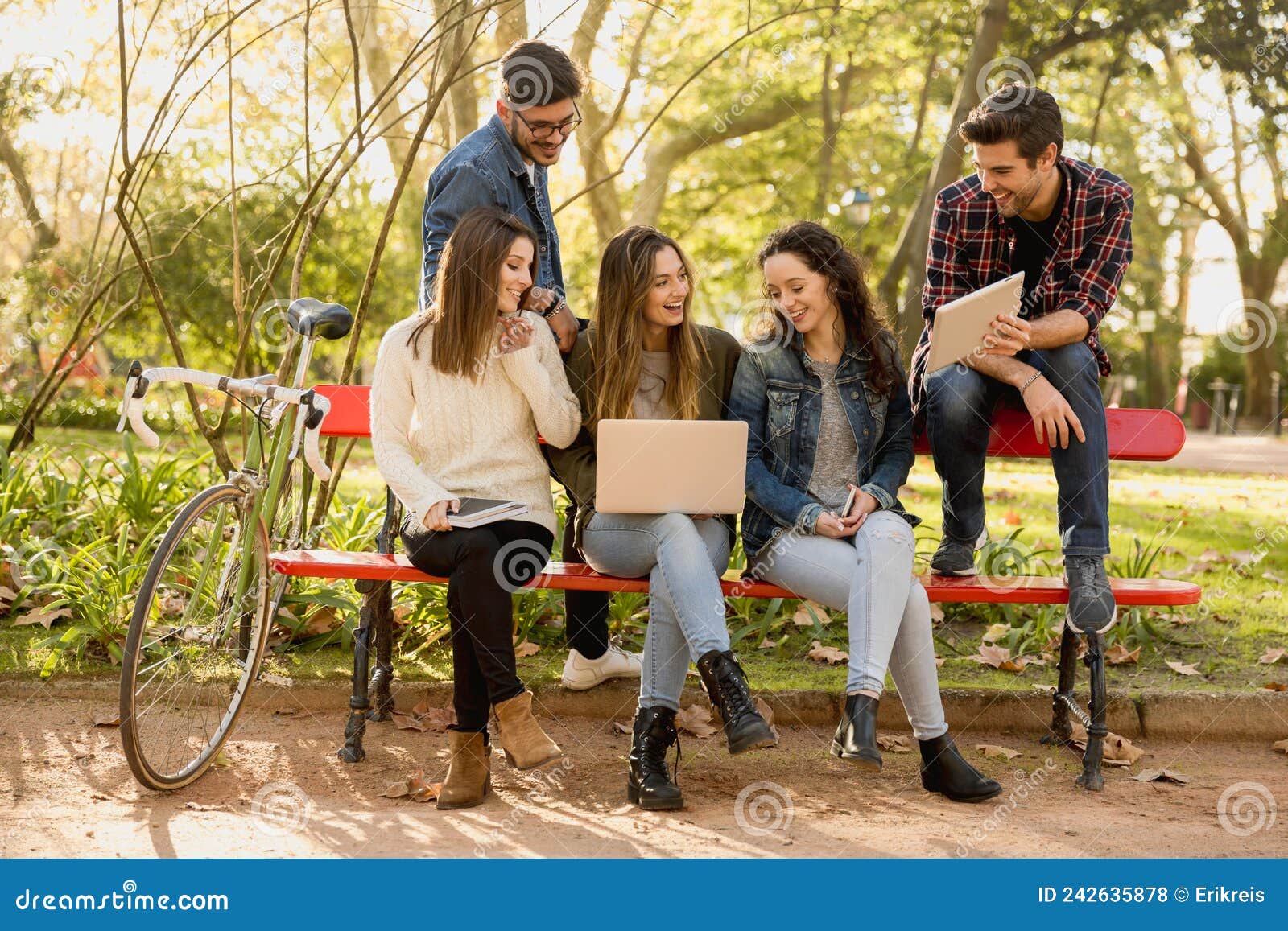 Students in the park stock photo. Image of people, break - 242635878
