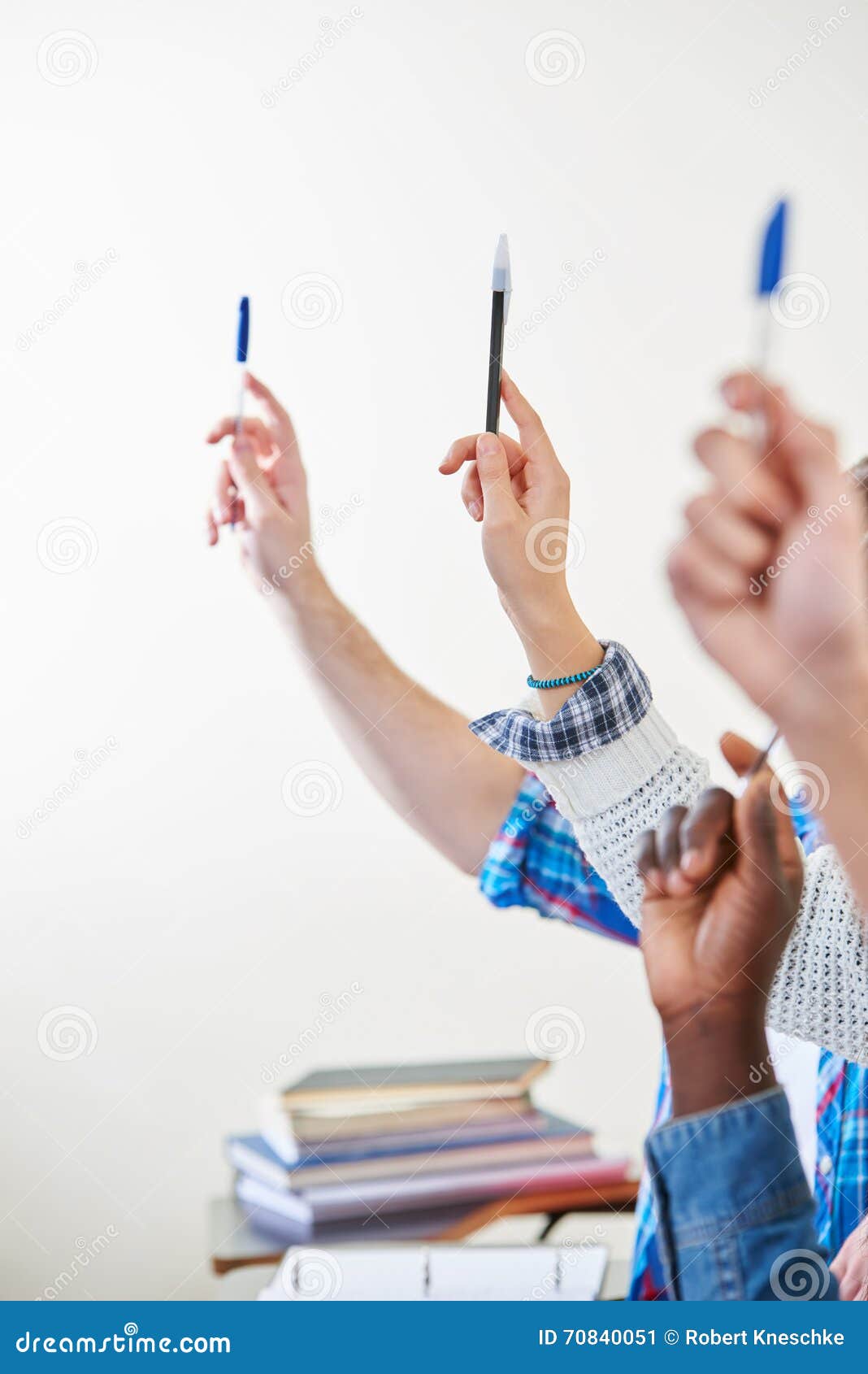 Students with Pens in Their Hands Stock Image - Image of high, school ...