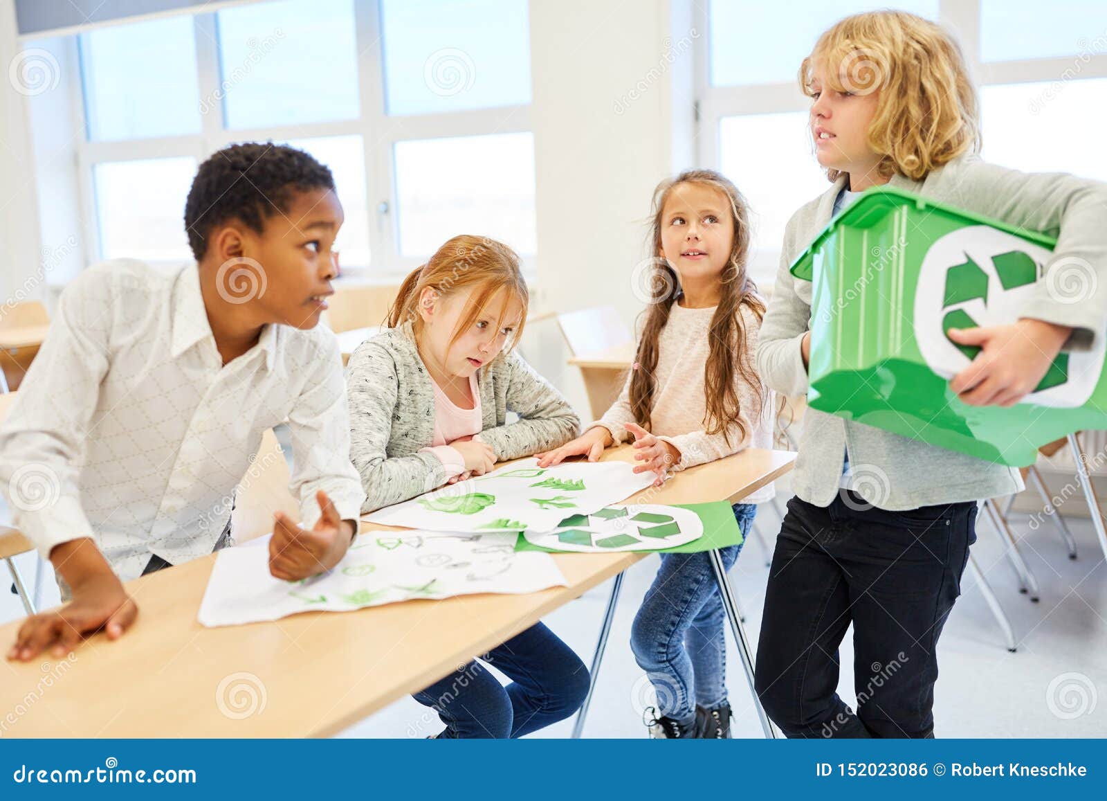 Students Plan Environmental Protection Project Stock Photo - Image of ...