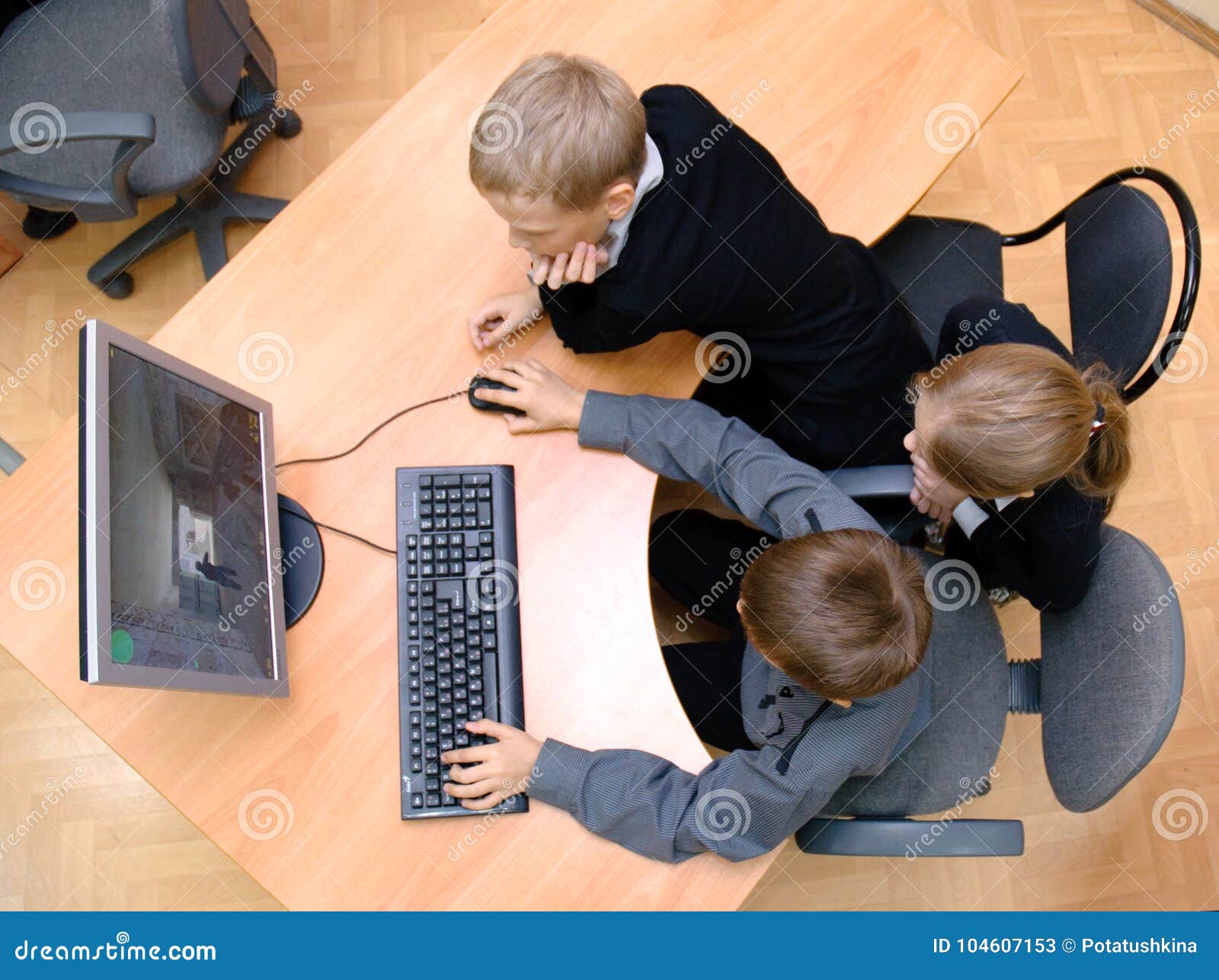Students Play a Computer Game Editorial Stock Photo - Image of ...