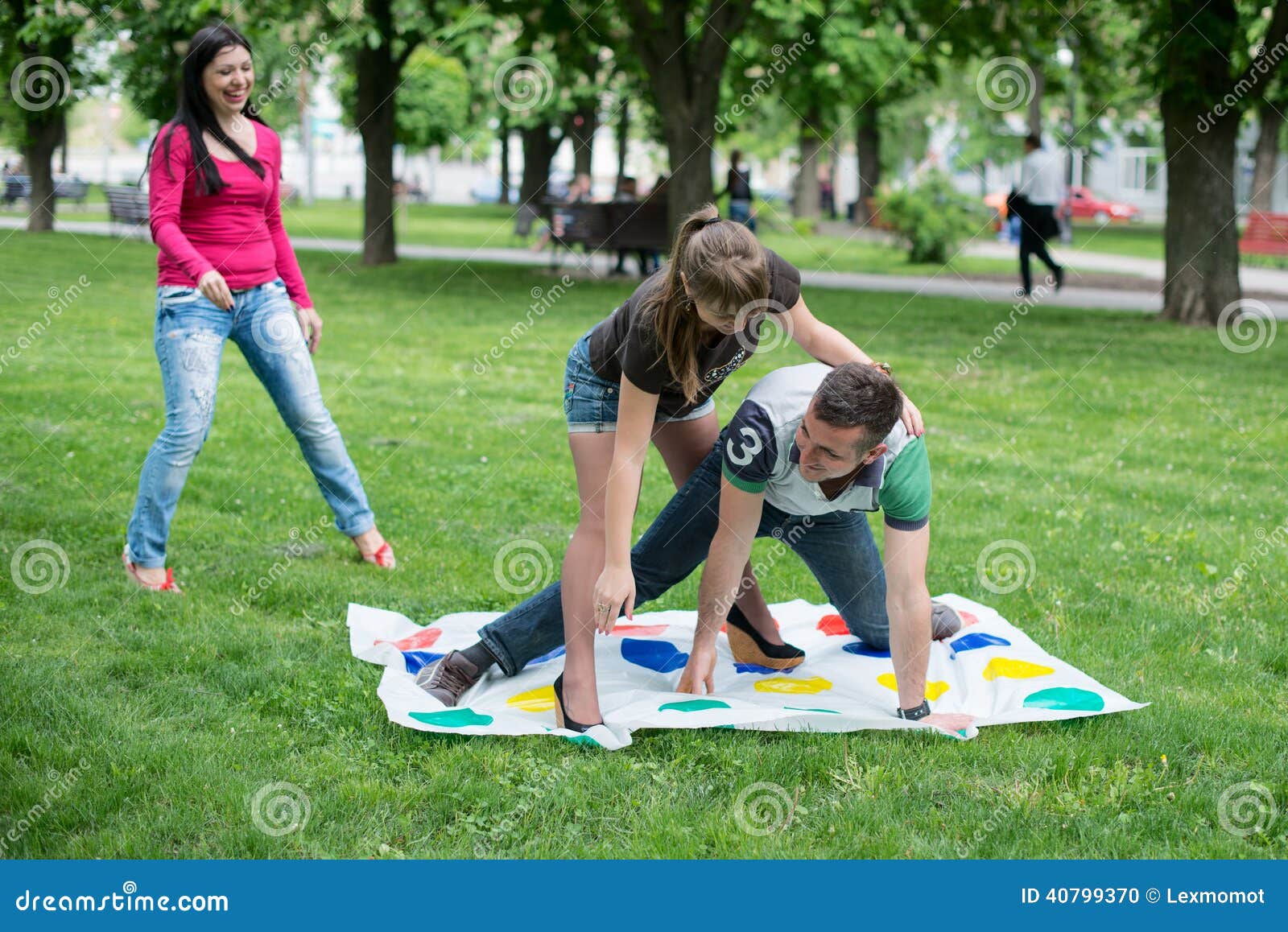 Students Play the Game Twister Stock Photo - Image of friends ...