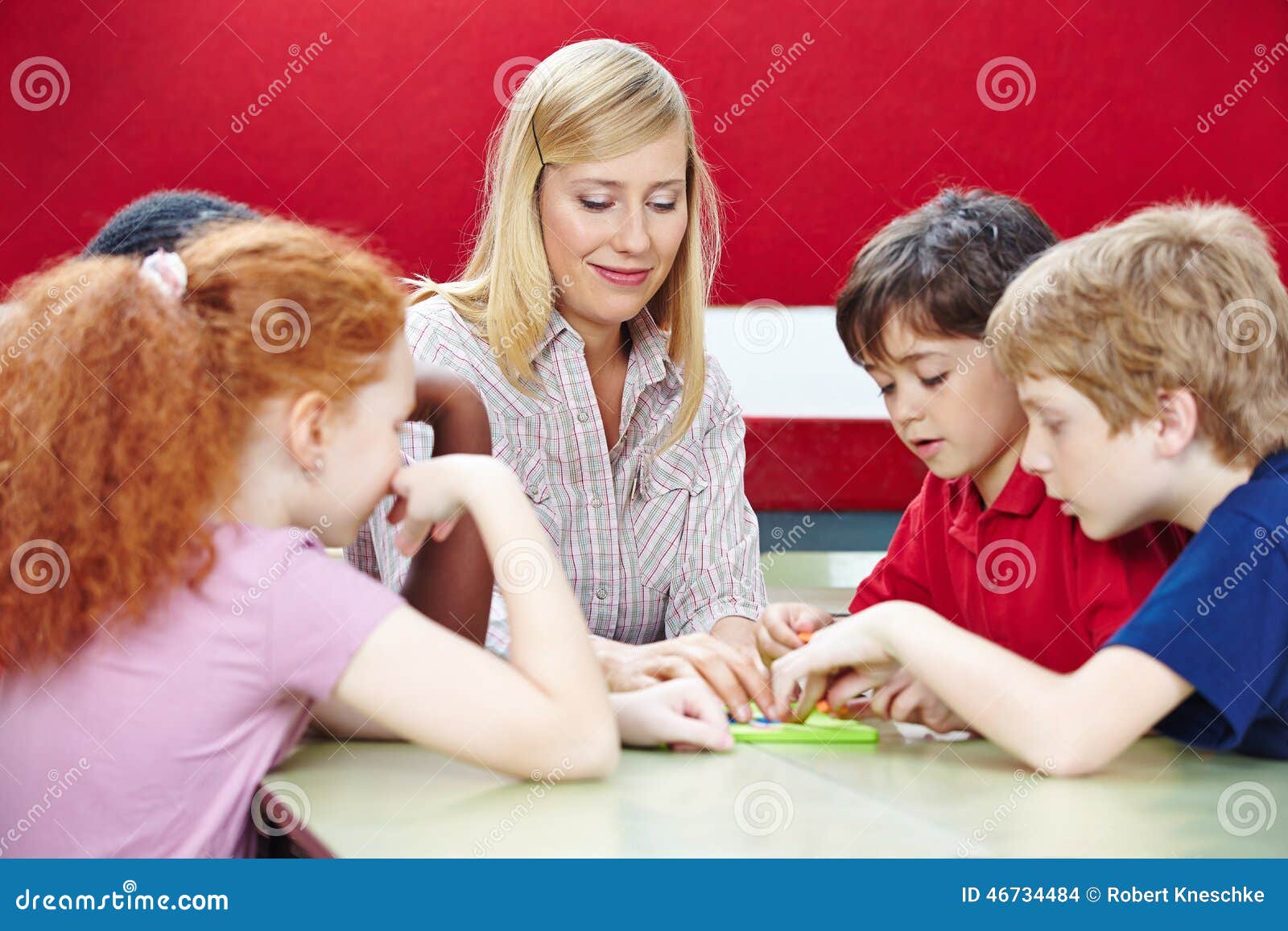 Students Playing with Teacher in Class Stock Photo - Image of pupil ...