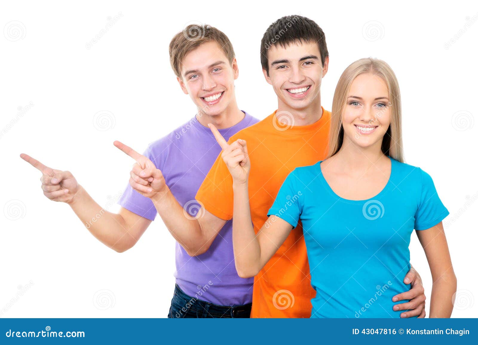 Students Pointing on White Background Stock Photo - Image of pointing ...