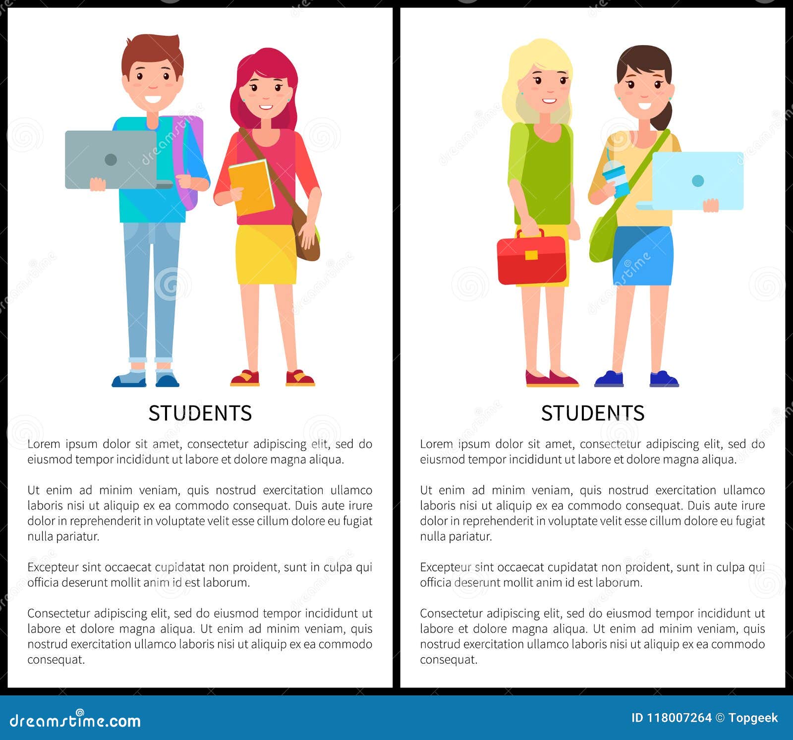 Students Poster Text Samples Vector Illustration Stock Vector ...