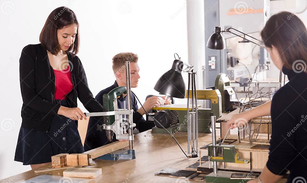 Students Practicing Architectural Modeling in Workshop Stock Photo ...