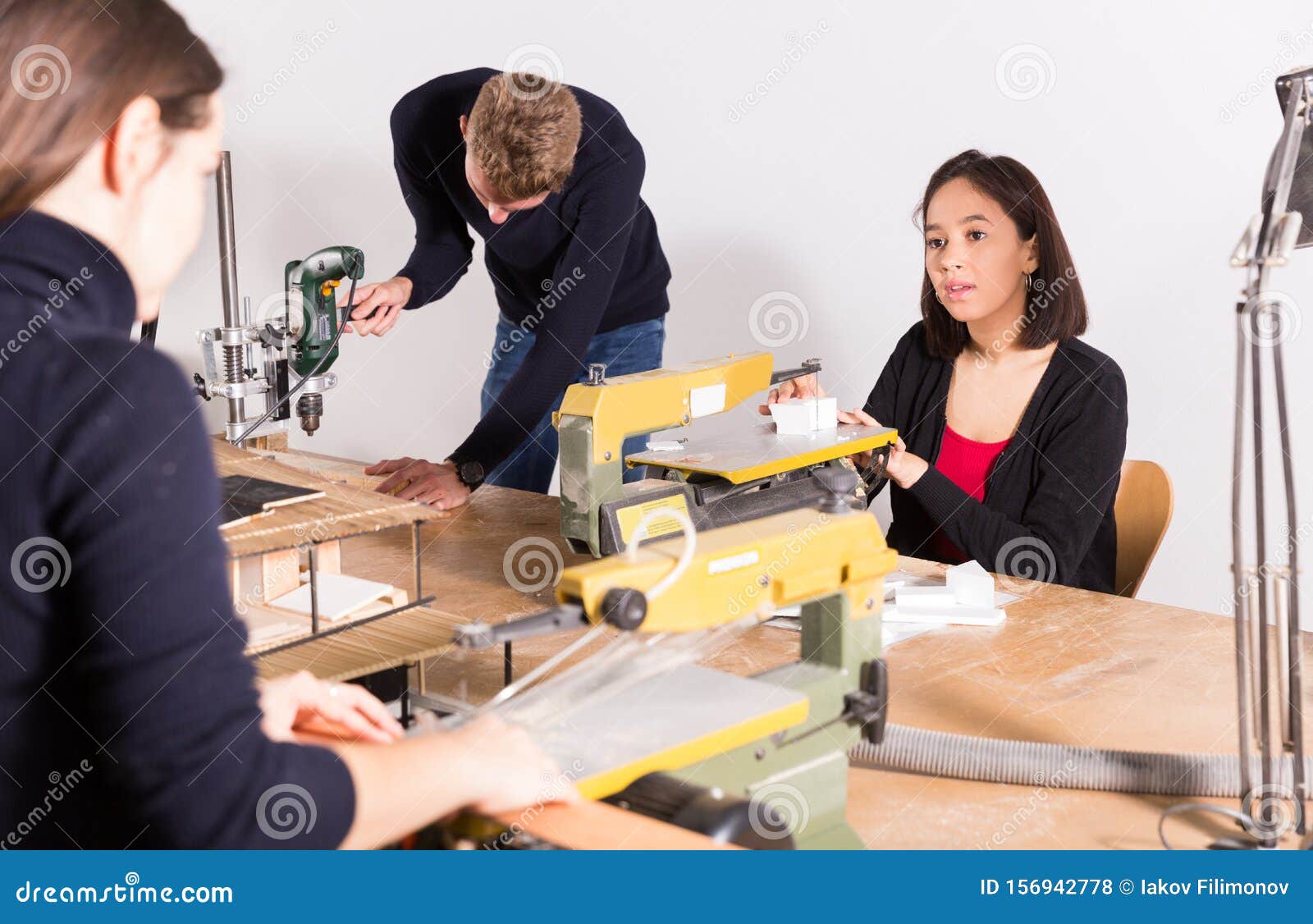 Students Practicing in Architecture Model Workshop Stock Photo - Image ...