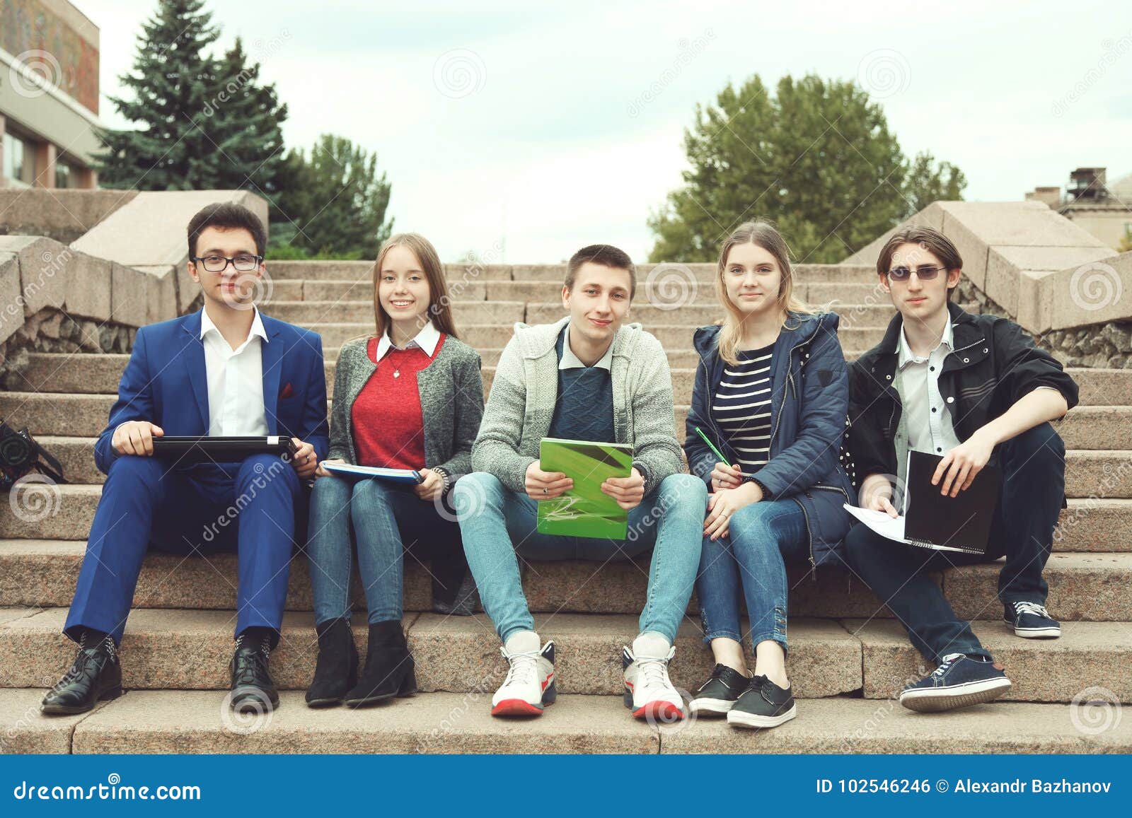 Students Prepare for Classes Stock Photo - Image of caucasian, people ...