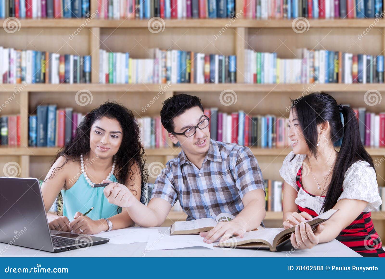 Students Preparing for Examination in the Library Stock Photo - Image ...