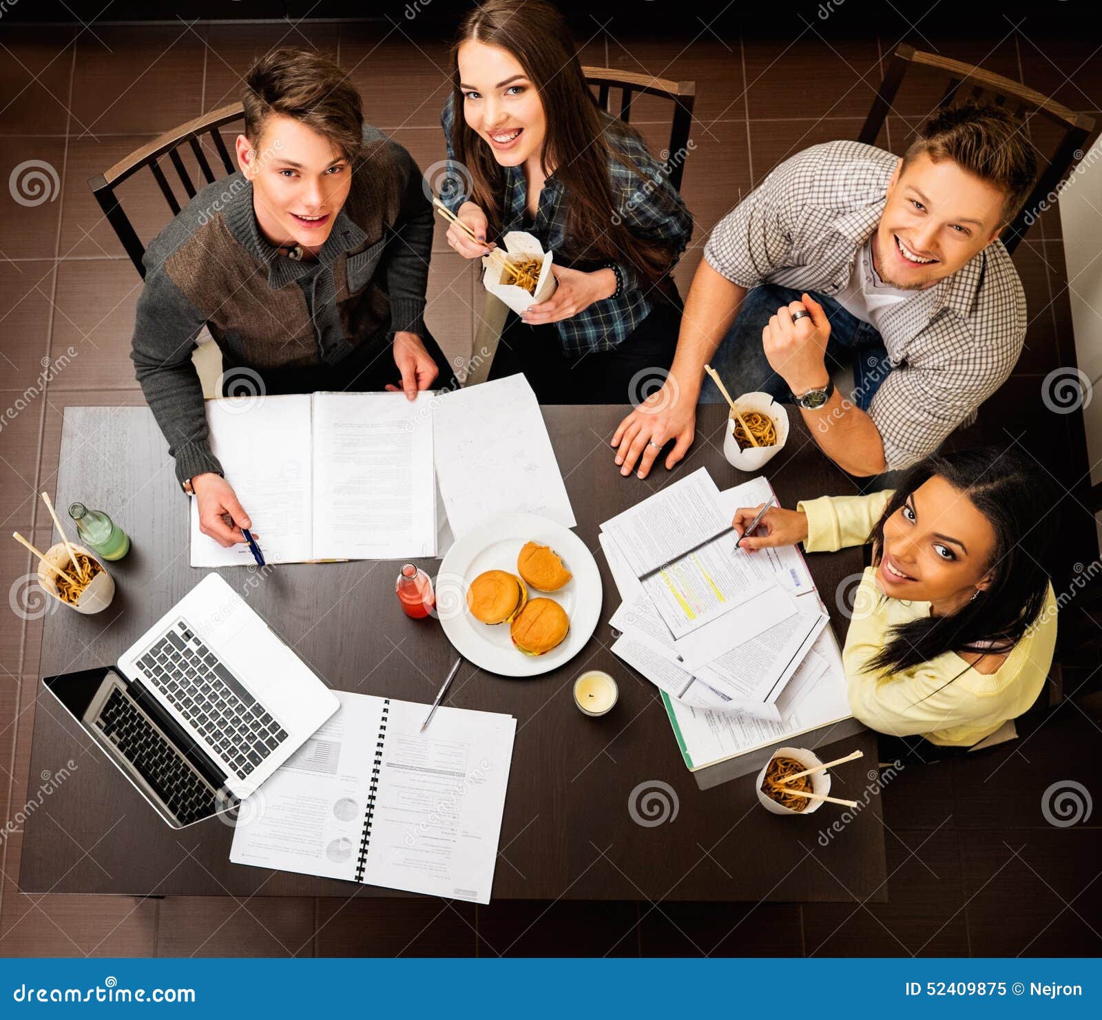 Students Preparing for Exams Stock Image - Image of multi, computer ...