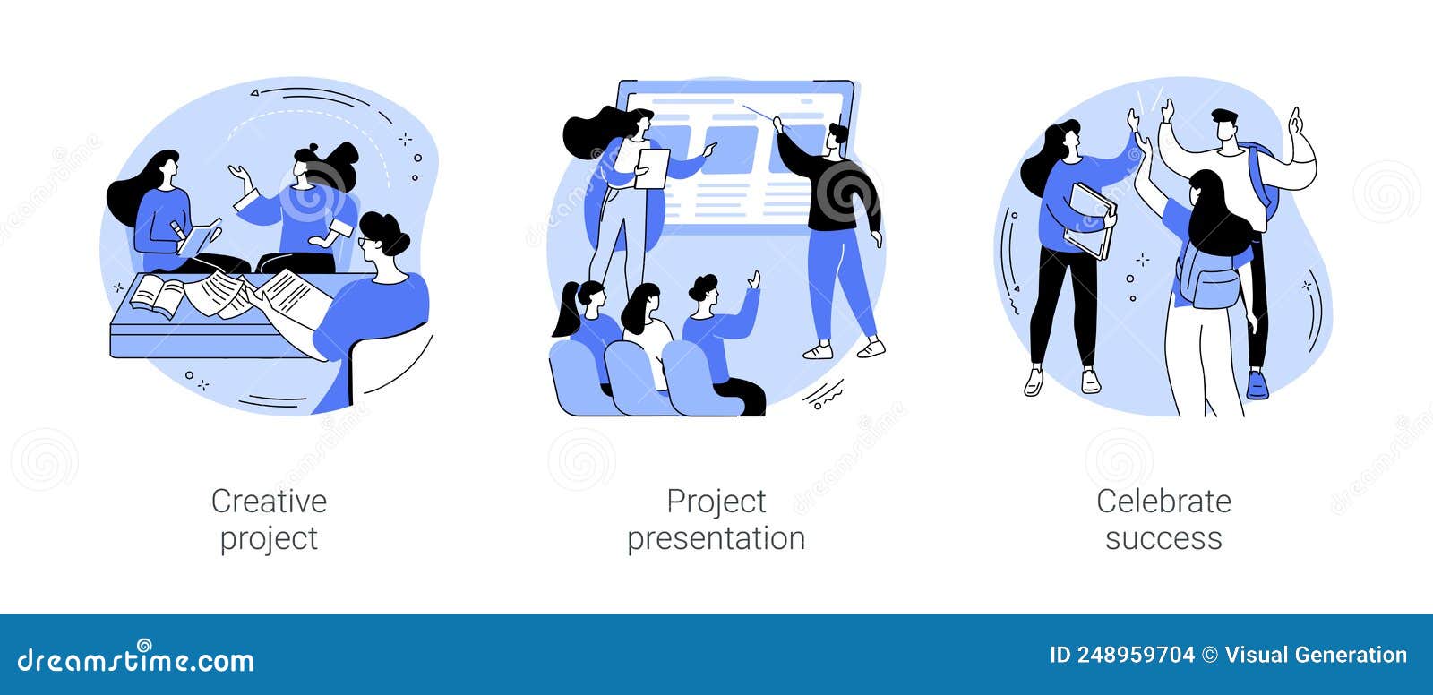 Students Project Isolated Cartoon Vector Illustrations Se Stock Vector ...