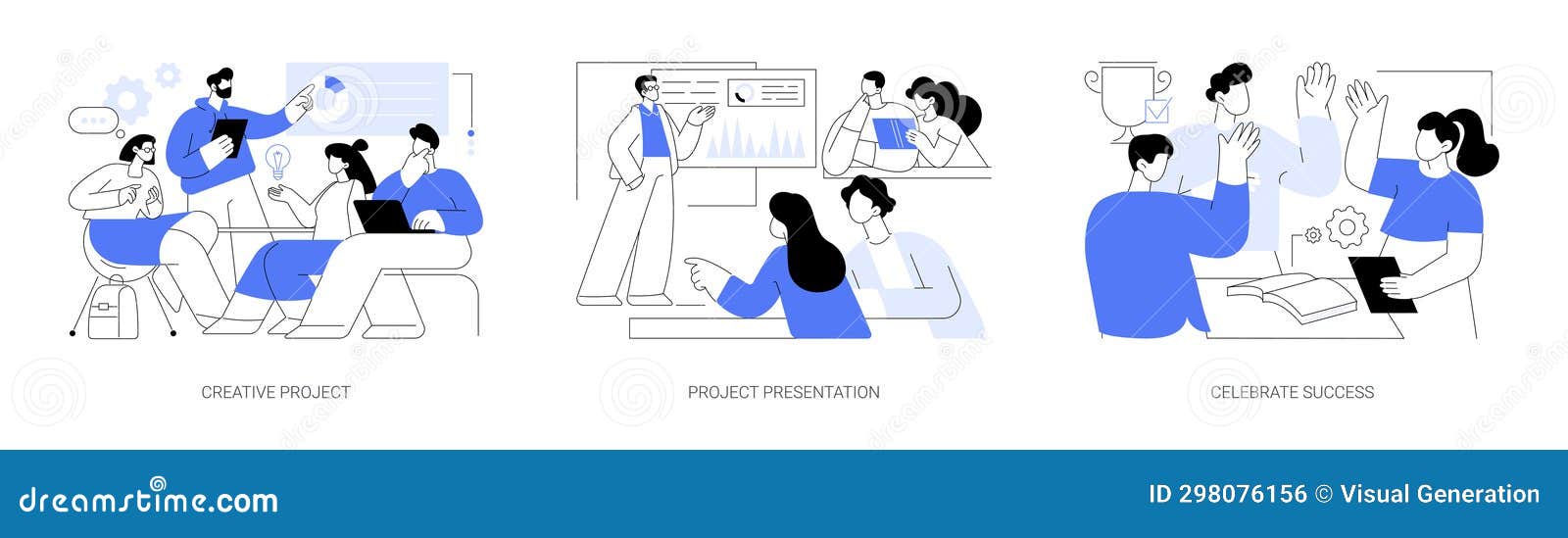 Students Project Isolated Cartoon Vector Illustrations Se Stock Vector ...