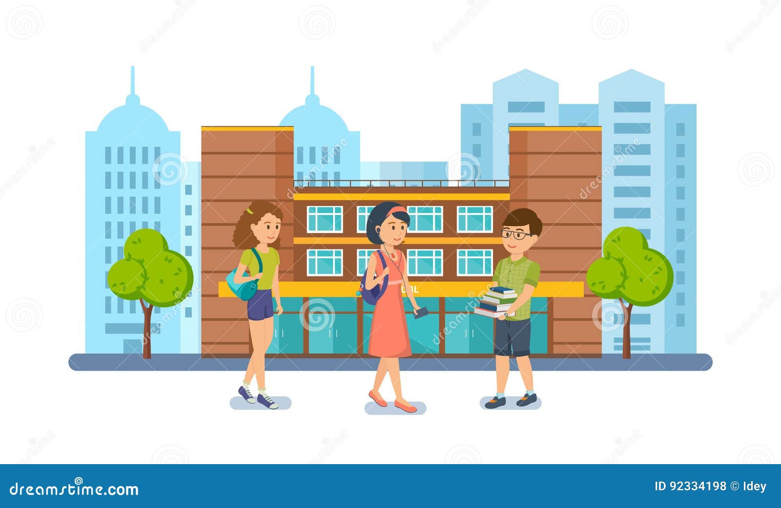 Pupils And Office, Back To School Time Vector | CartoonDealer.com ...