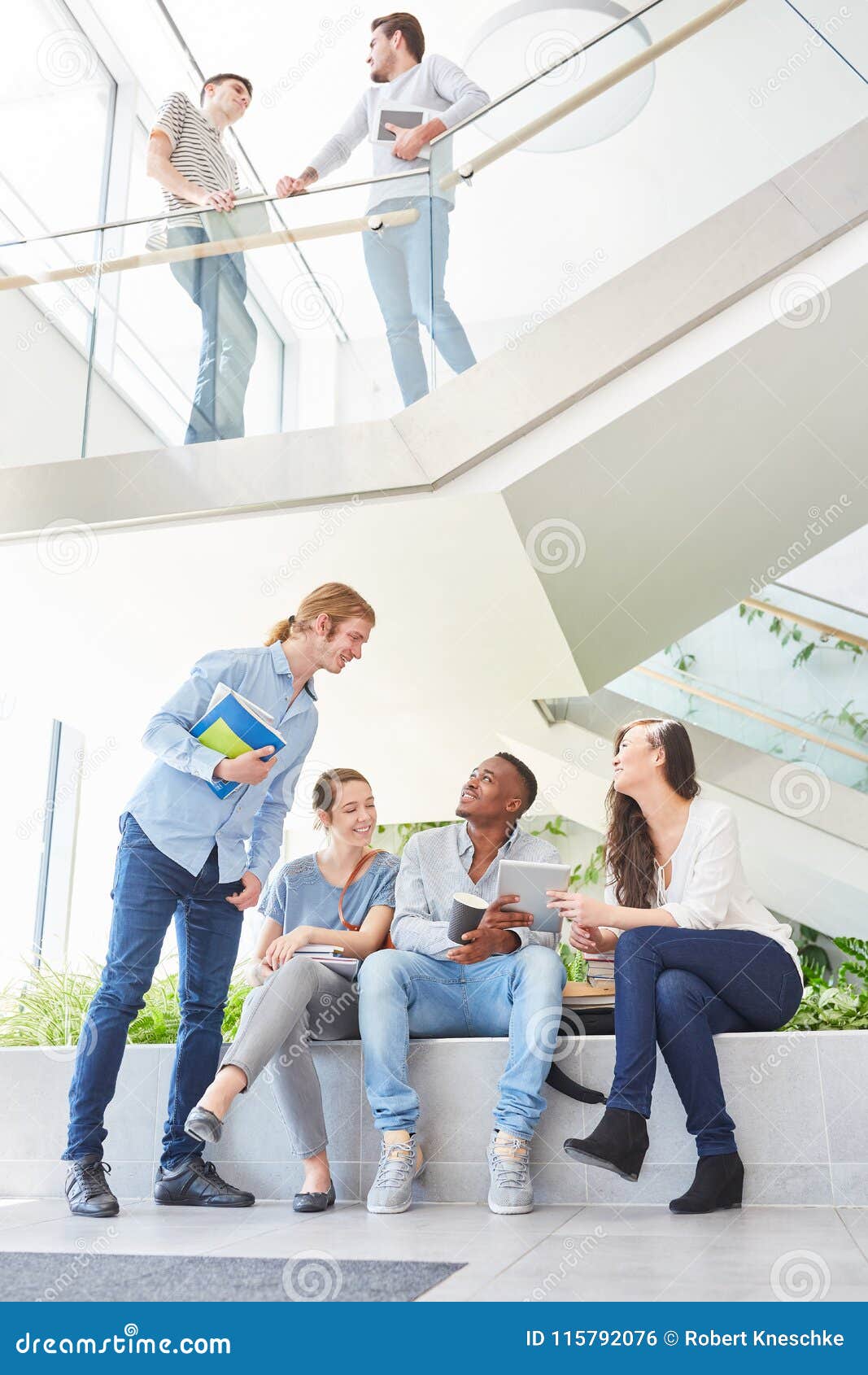 Students or Pupils Making Small Talk Stock Photo - Image of interracial ...