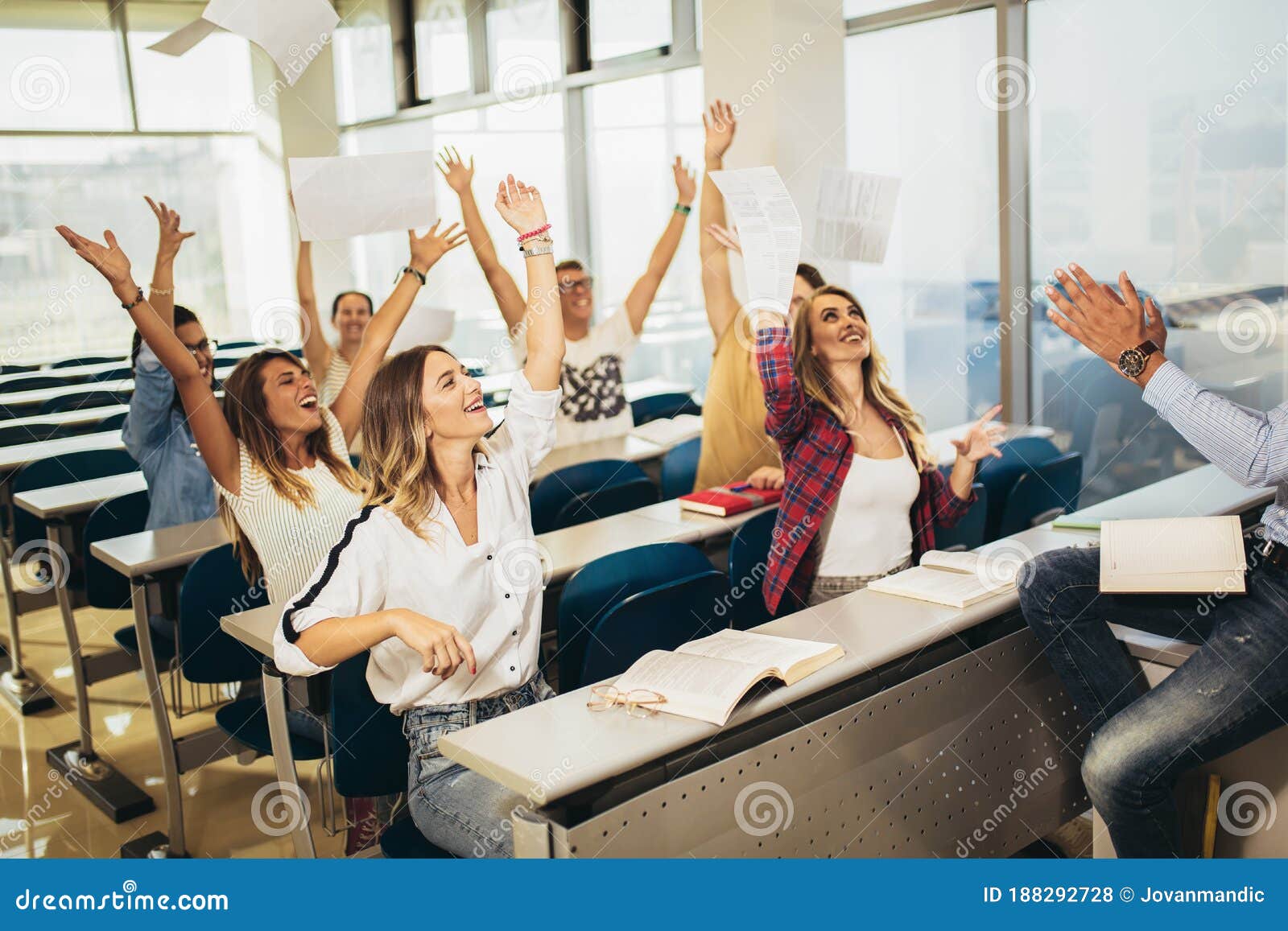 Students Raising Hands in Class on Lecture Stock Photo - Image of ...