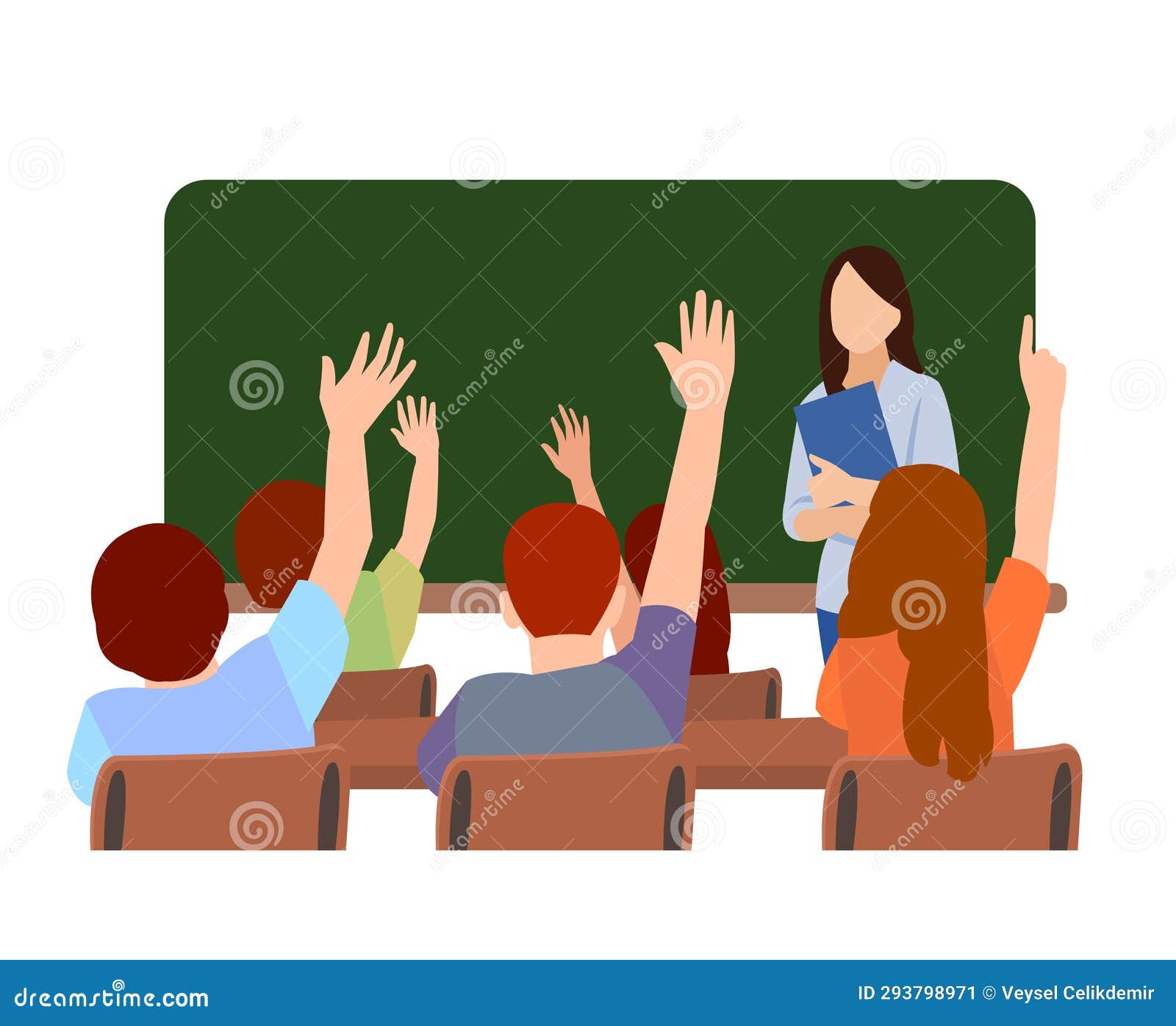 Students Raising Their Hands In Class Cartoon Vector | CartoonDealer ... Students Raising Their Hands In Class Cartoon Vector | CartoonDealer ...